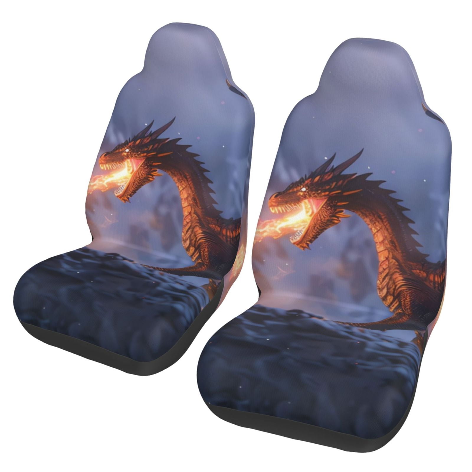 Xecao Winter Fire Dragon Print Car Seat Cover in That Fits Most Cars ...