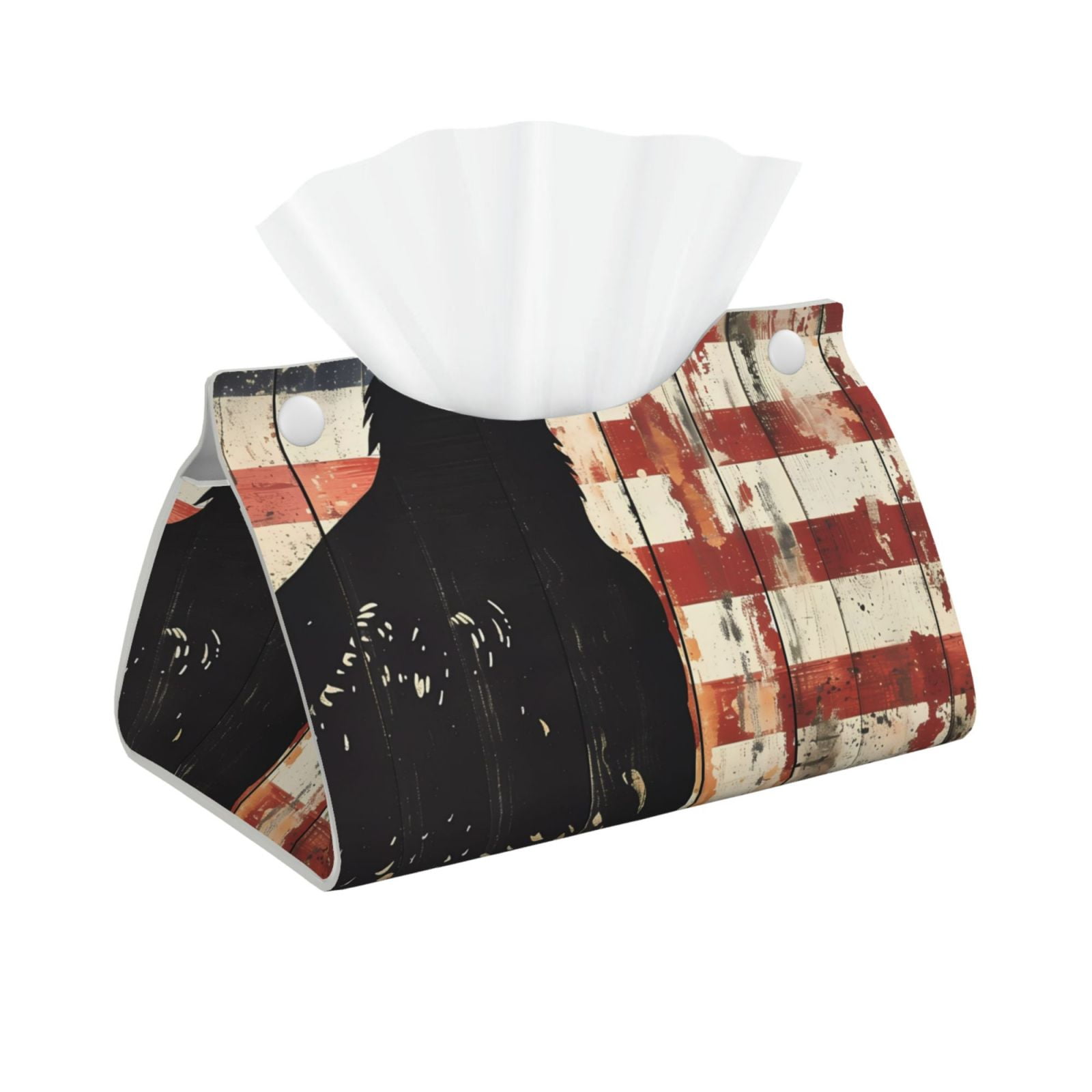 Xecao Wood Grain Bald Eagle Print Tissue Box Cover,Modern PVC Leather ...