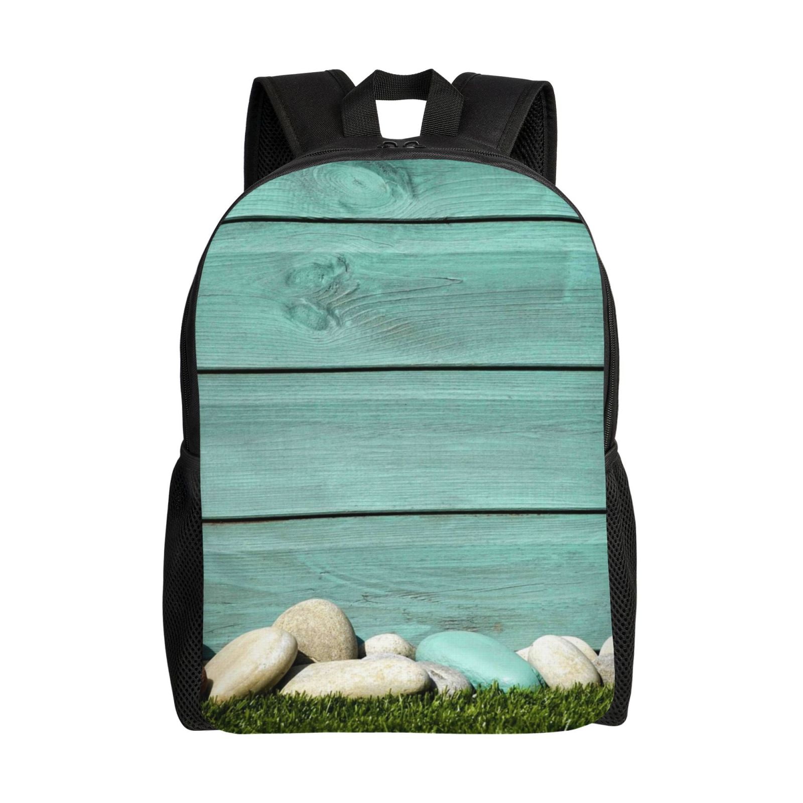 Xecao Wood Grain Print School Backpack with Laptop Compartment Small ...