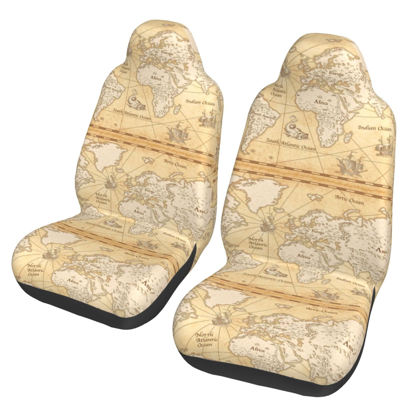 Xecao World Map Print Car Seat Cover in That Fits Most Cars, Vans, SUVs ...
