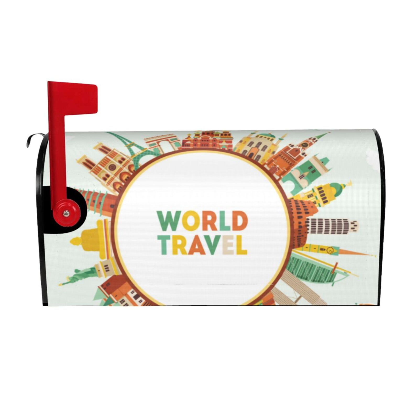 Xecao World Travel3 for Mailbox Cover with Magnetic Strips, Waterproof ...