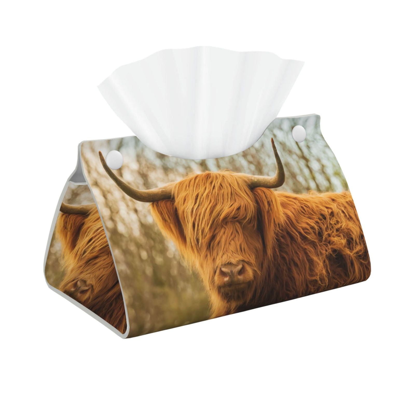 Xecao Yak Print Tissue Box Cover,Modern PVC Leather Square Tissue Box ...