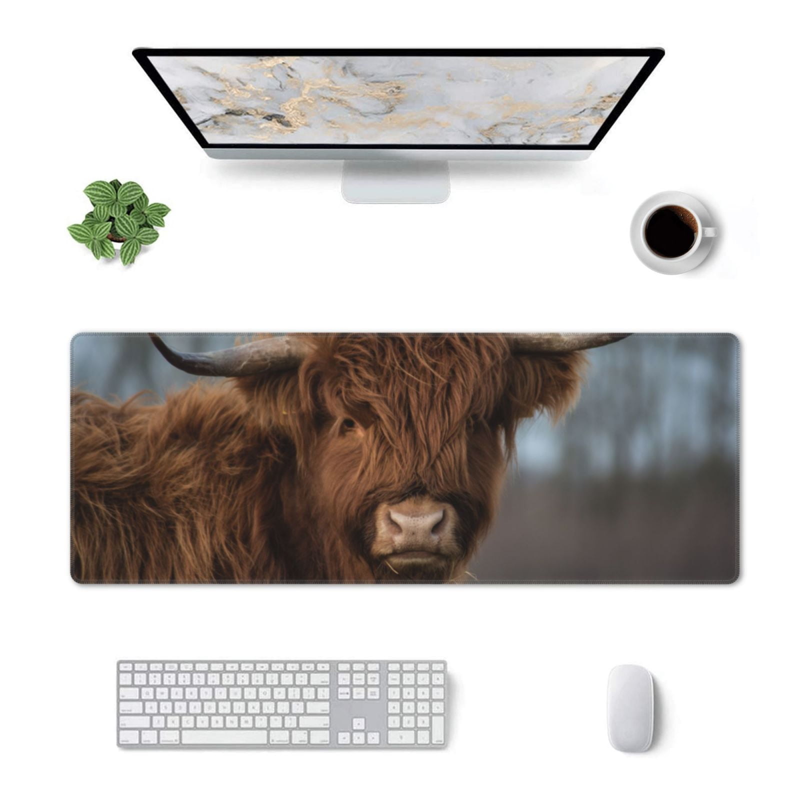 Xecao Yak for Mouse Pad - Waterproof Extended Contour Mouse Mat, Large ...