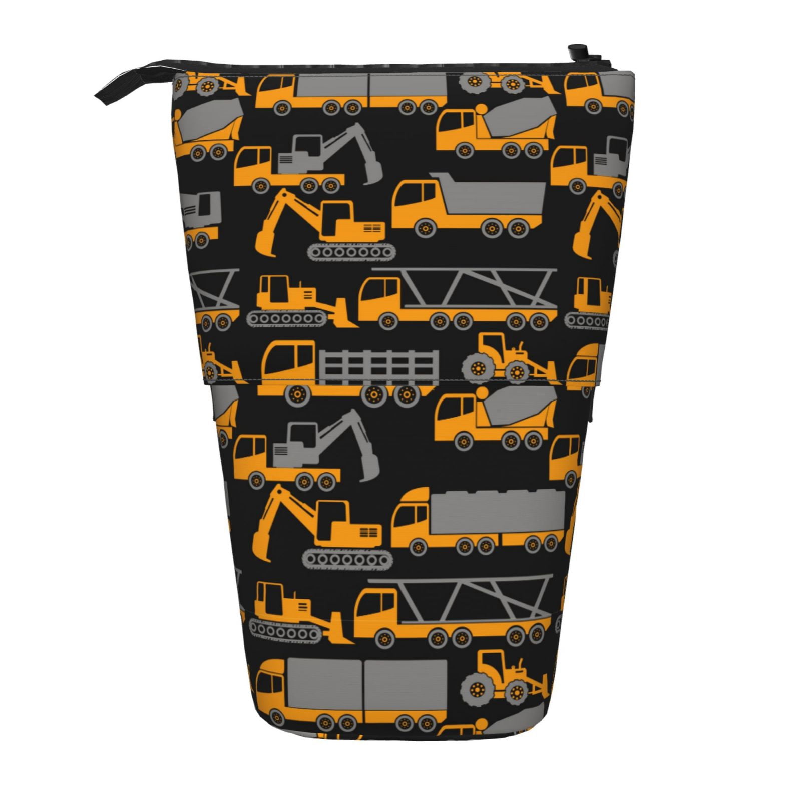 Xecao Yellow Excavator Print Telescopic Pencil Bag Pen Holder Pop Up ...