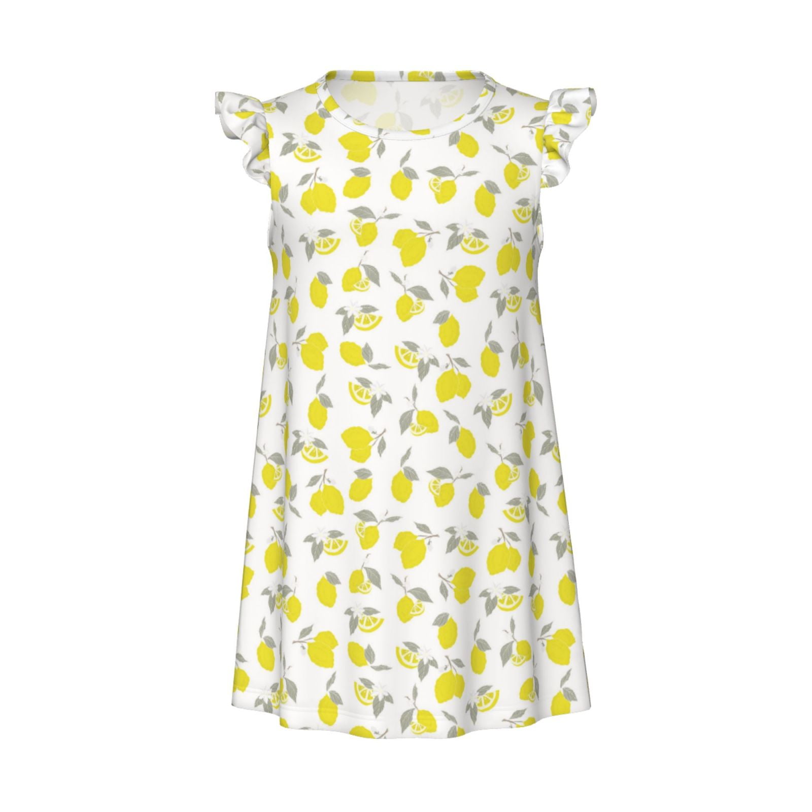 Xecao Yellow Lemon Leaves Nightgowns for Girls: Elegant Princess Pajama ...
