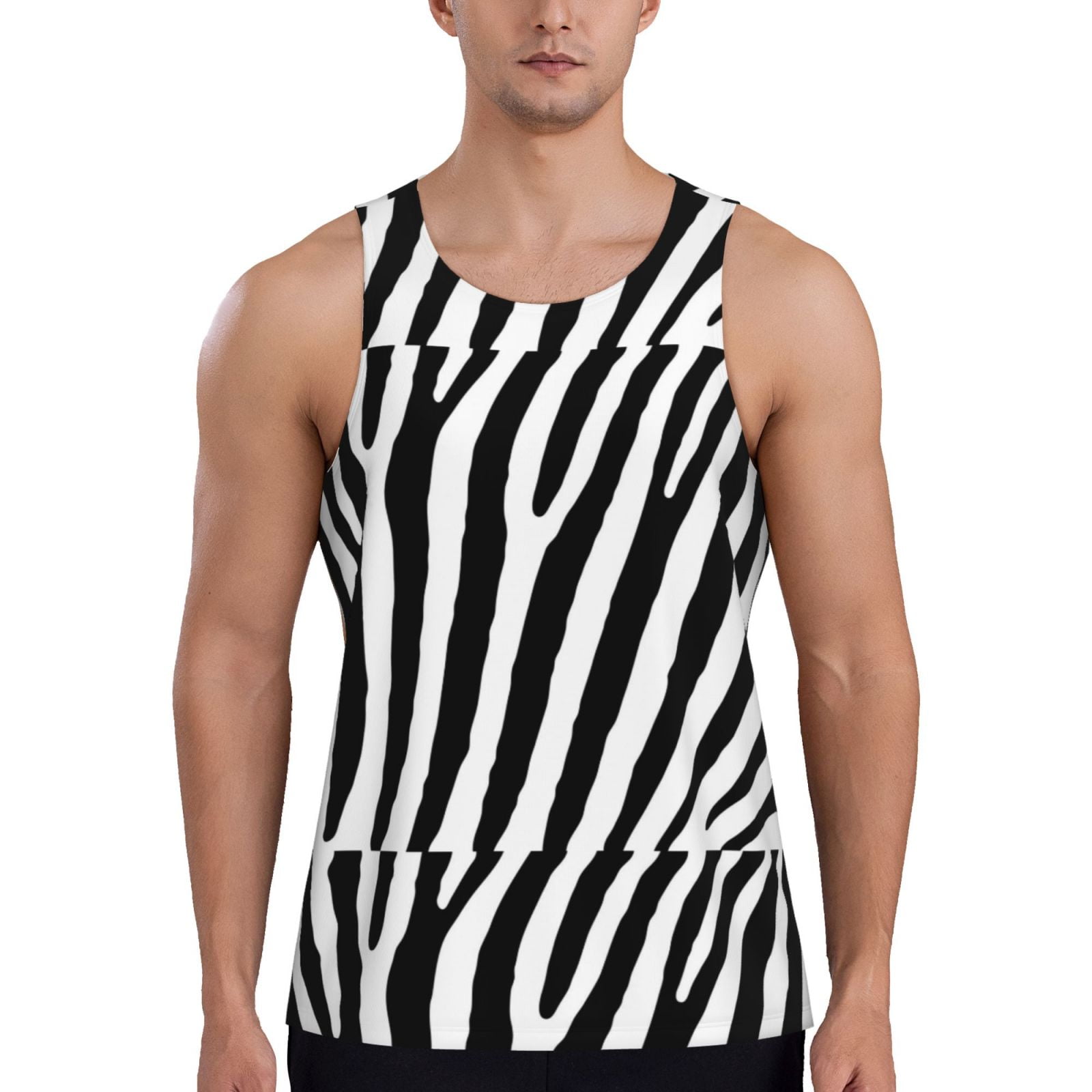 Xecao Zebra Men's Tank Top Workout Quick Dry Sleeveless Gym Jogging ...