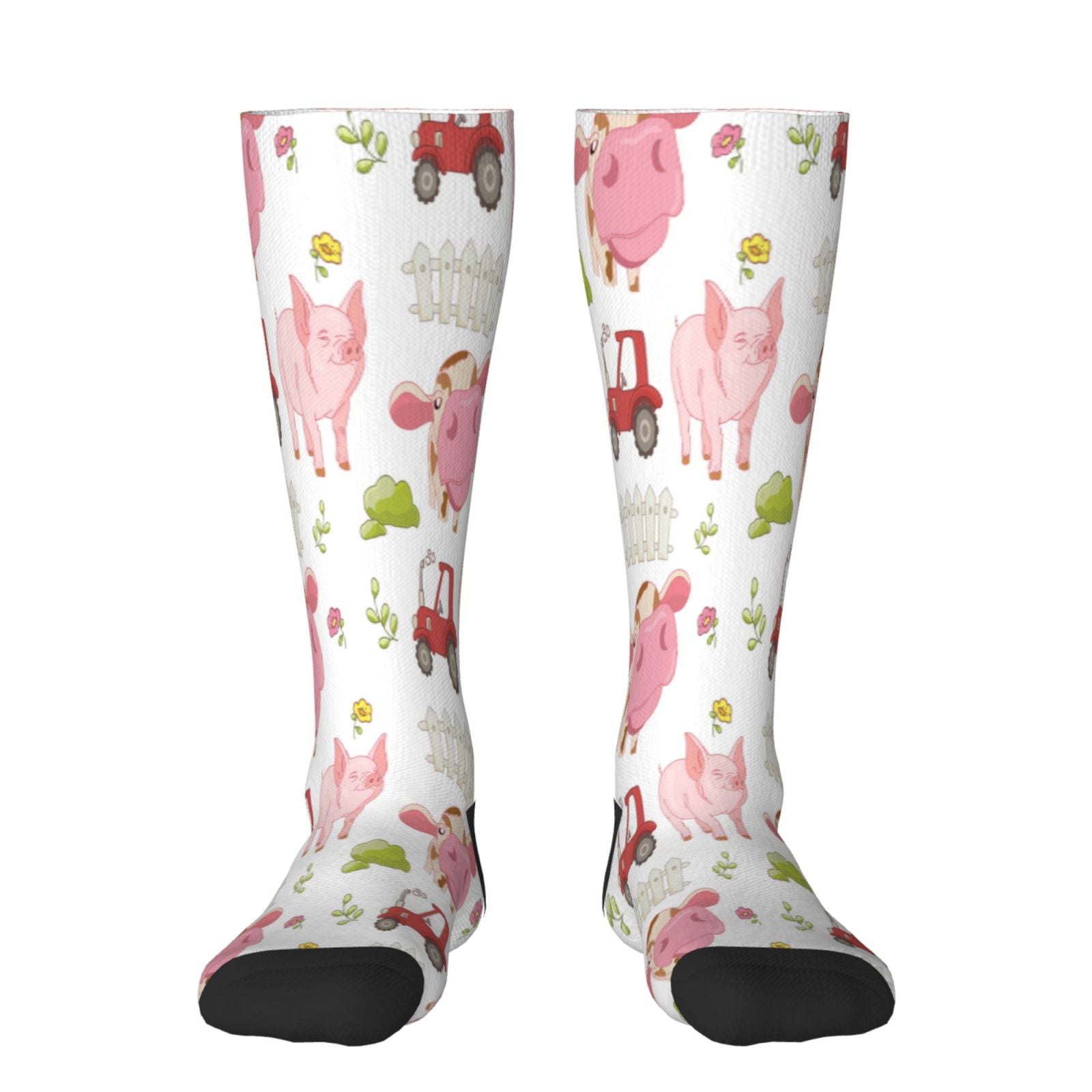 Xecao a cow and a pig Print Compression Socks for Both Men And Women ...