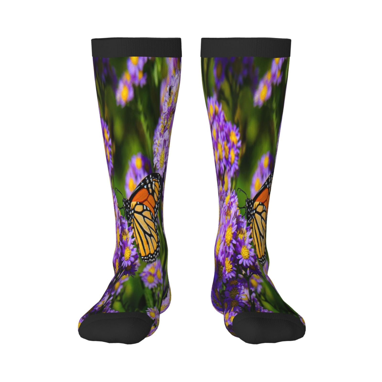 Xecao butterflies and Gardens Print Compression Socks for Both Men And ...