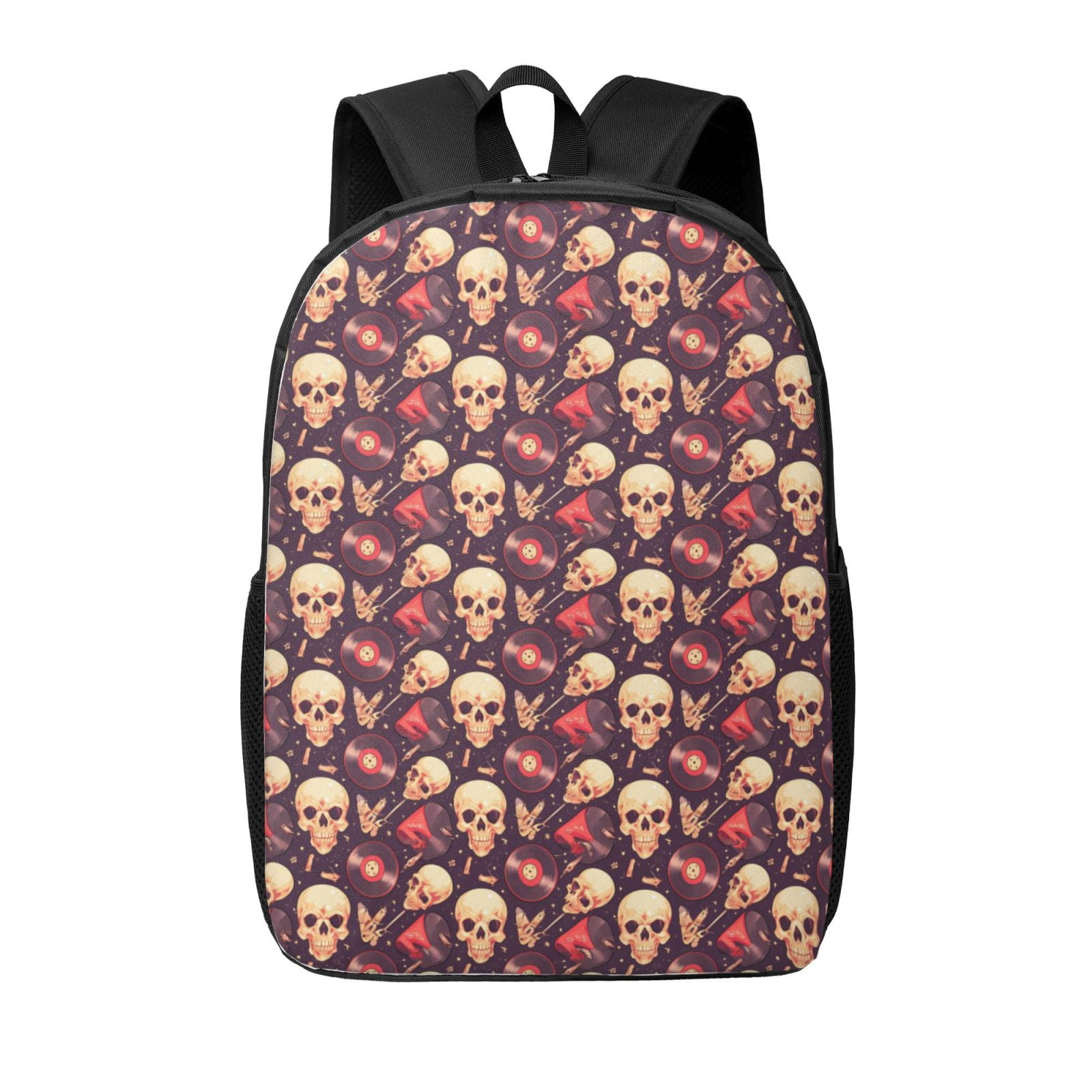 Xecao cool rock Skull record print Travel Backpack, Large Computer ...