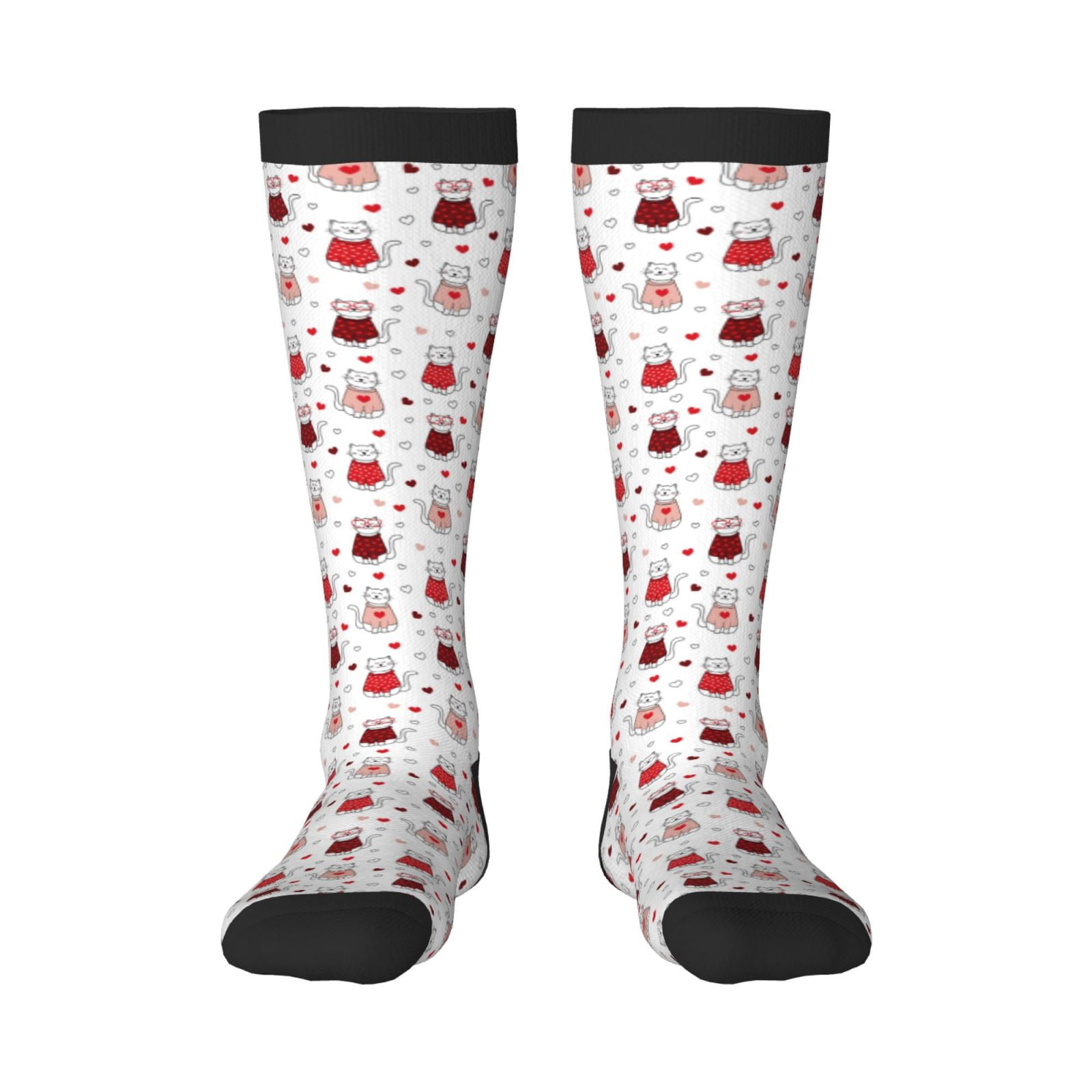 Xecao cute cat hearts Print Compression Socks for Both Men And Women ...