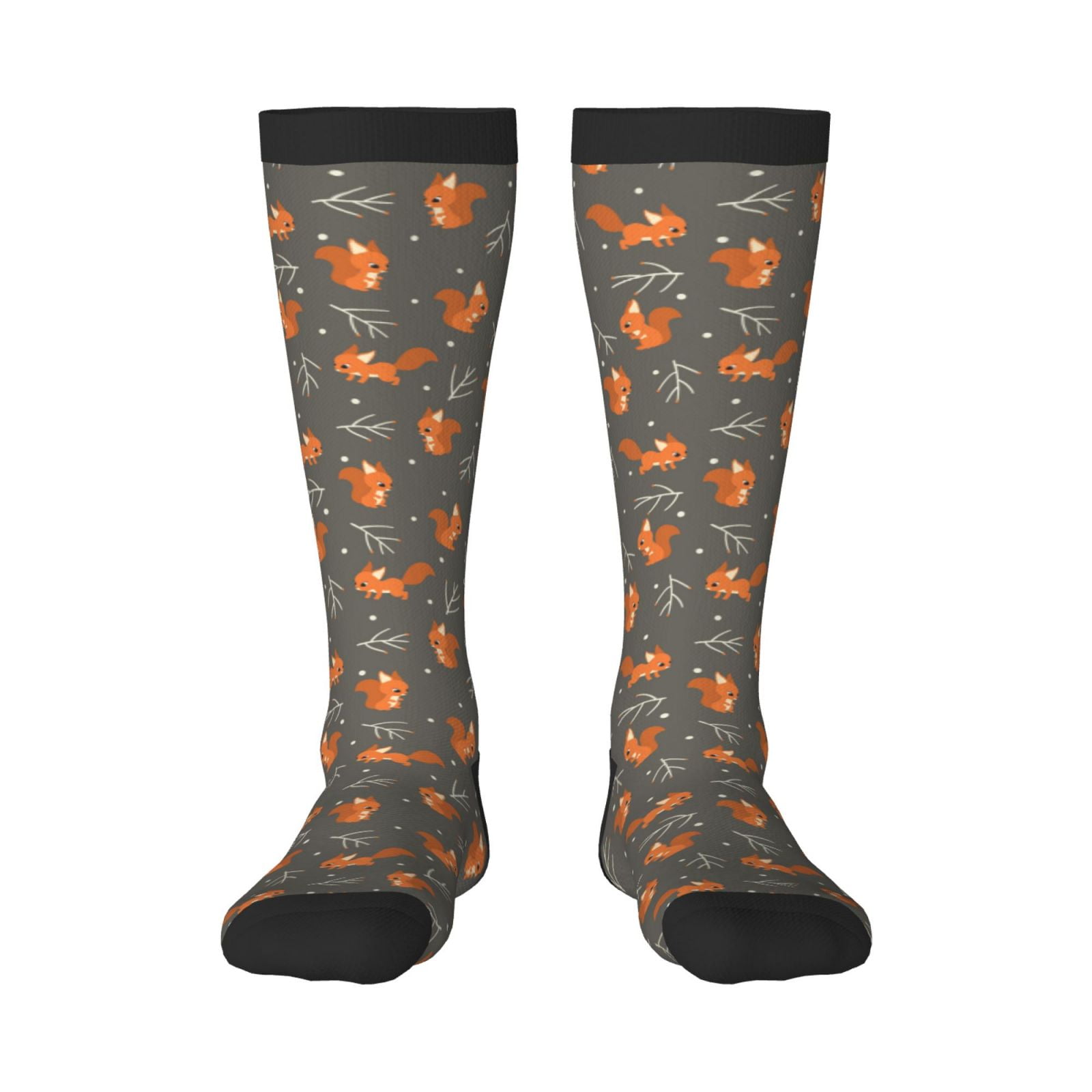 Xecao cute fall fox leaf Print Compression Socks for Both Men And Women ...
