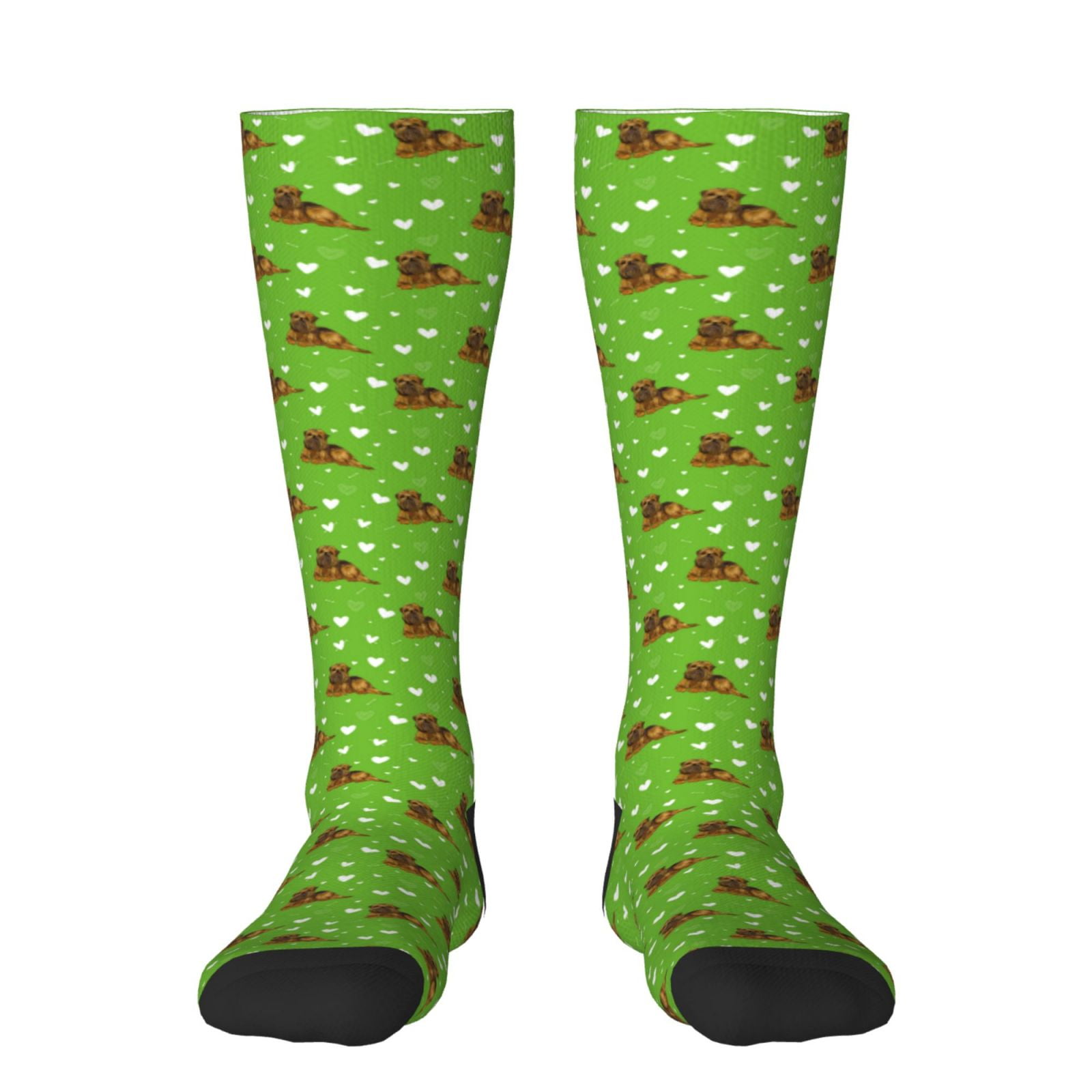 Xecao dogs on a green background Print Compression Socks for Both Men ...
