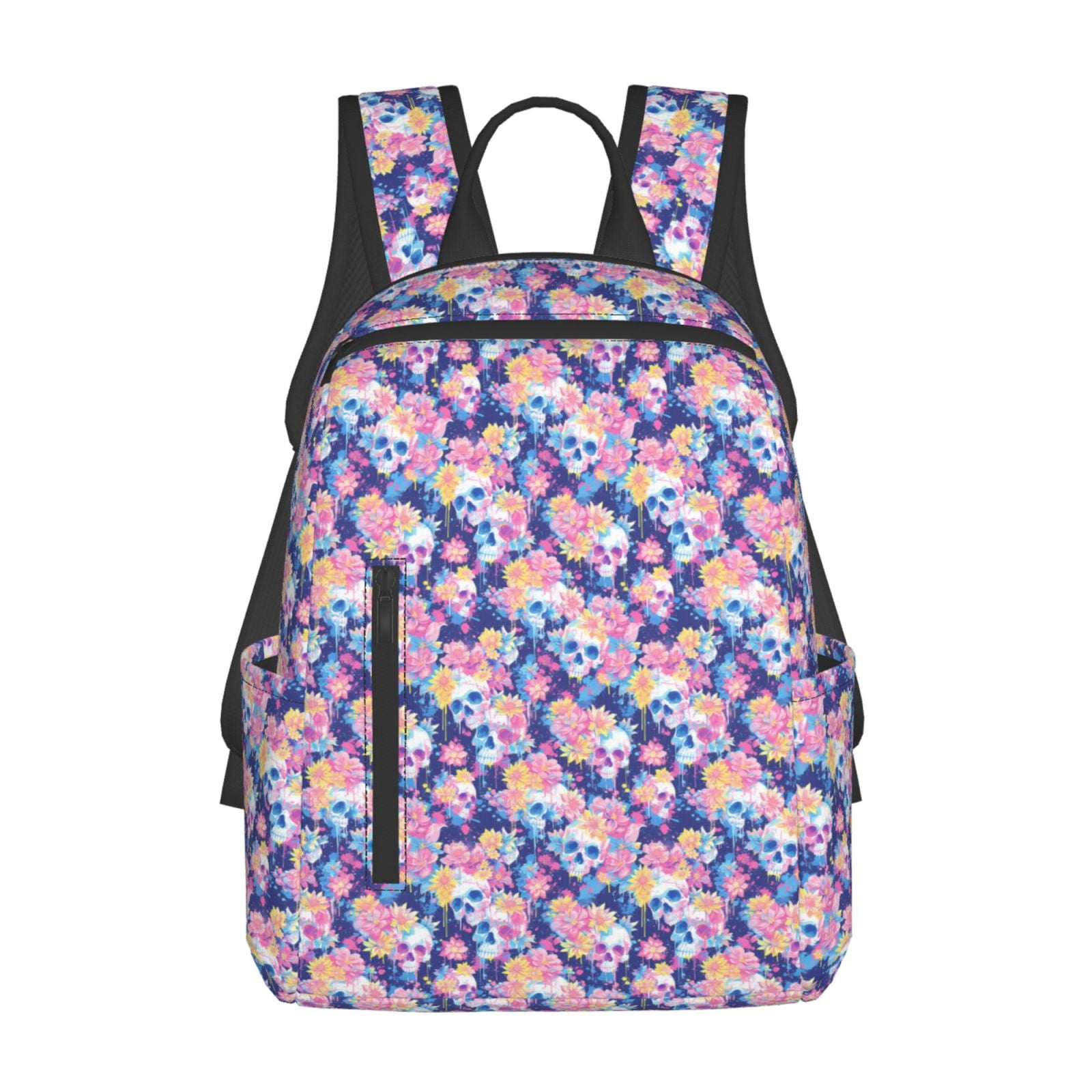 Xecao graffiti style Skull flower print Backpack For women men ...