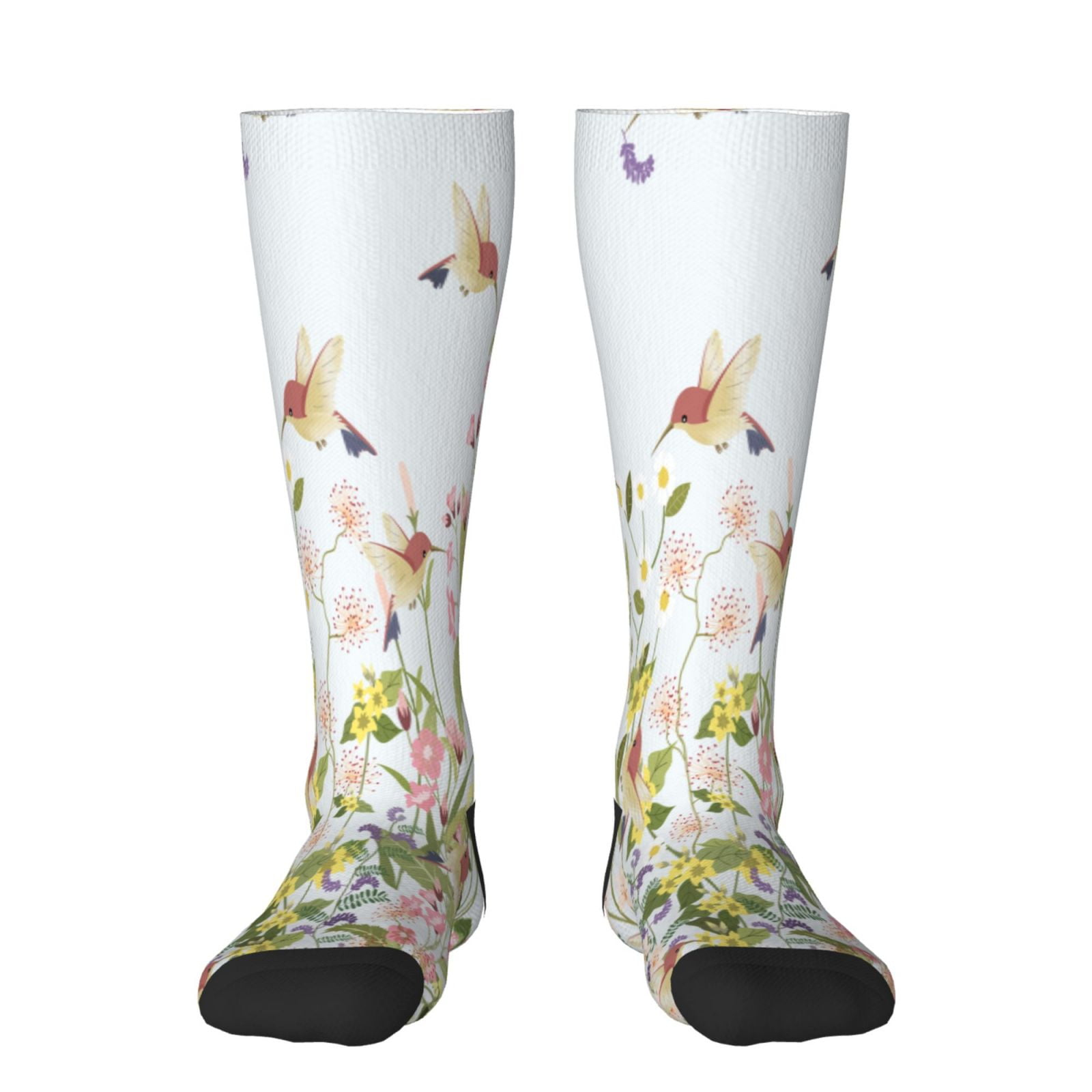 Xecao hummingbird in floral Print Compression Socks for Both Men And ...