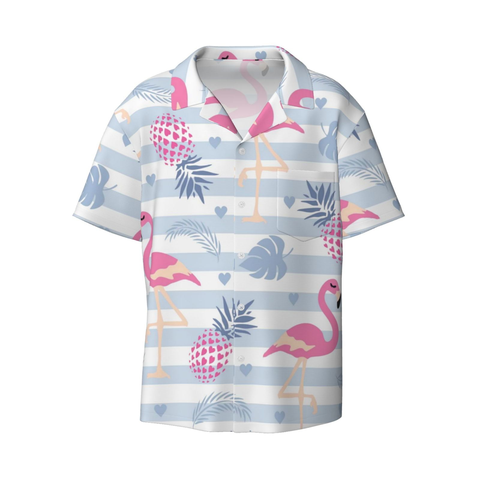 Xecao offers the Flamingo and Pineapple for Men's Casual Short-sleeved ...