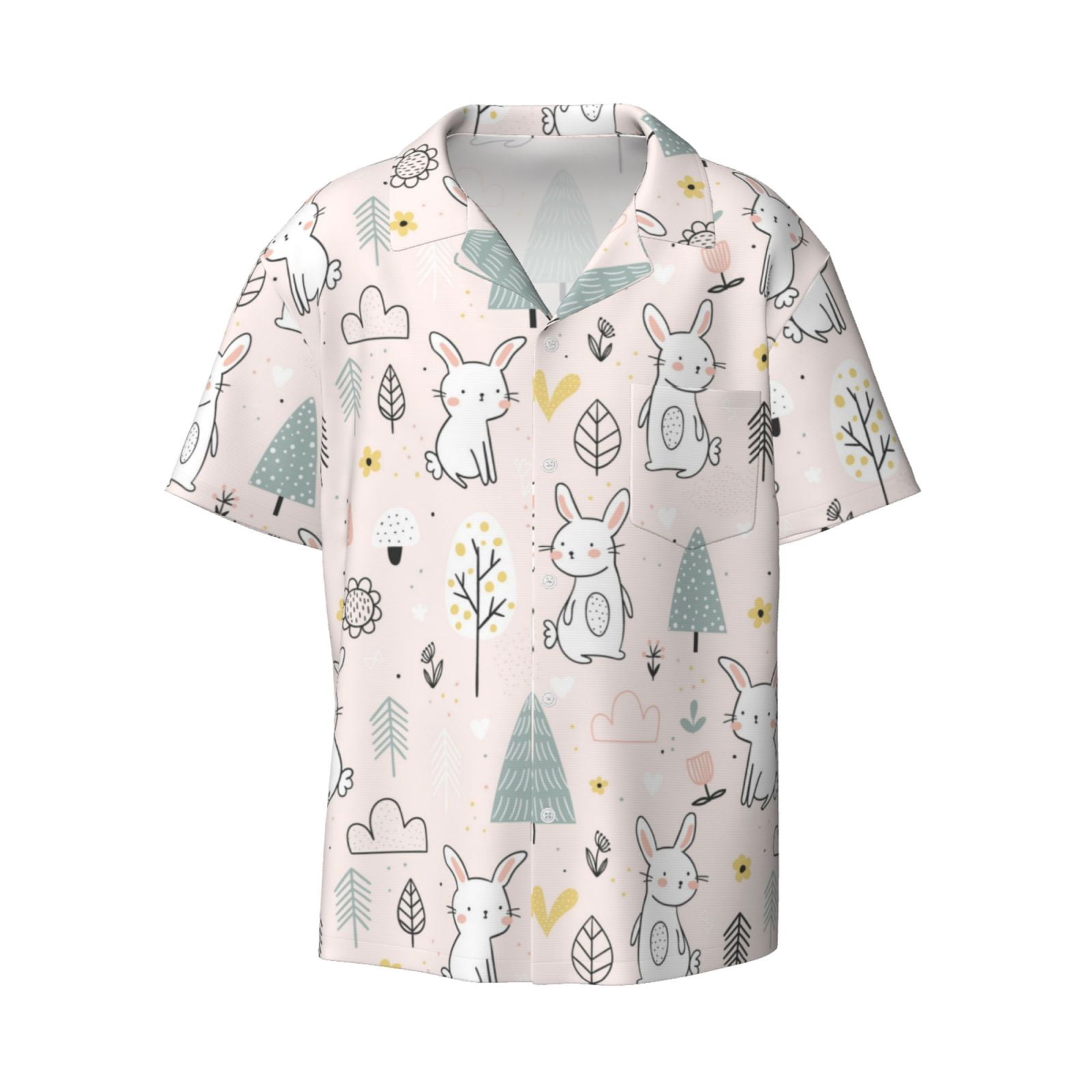 Xecao offers the Rabbit Forest for Men's Casual Short-sleeved Shirt, a ...