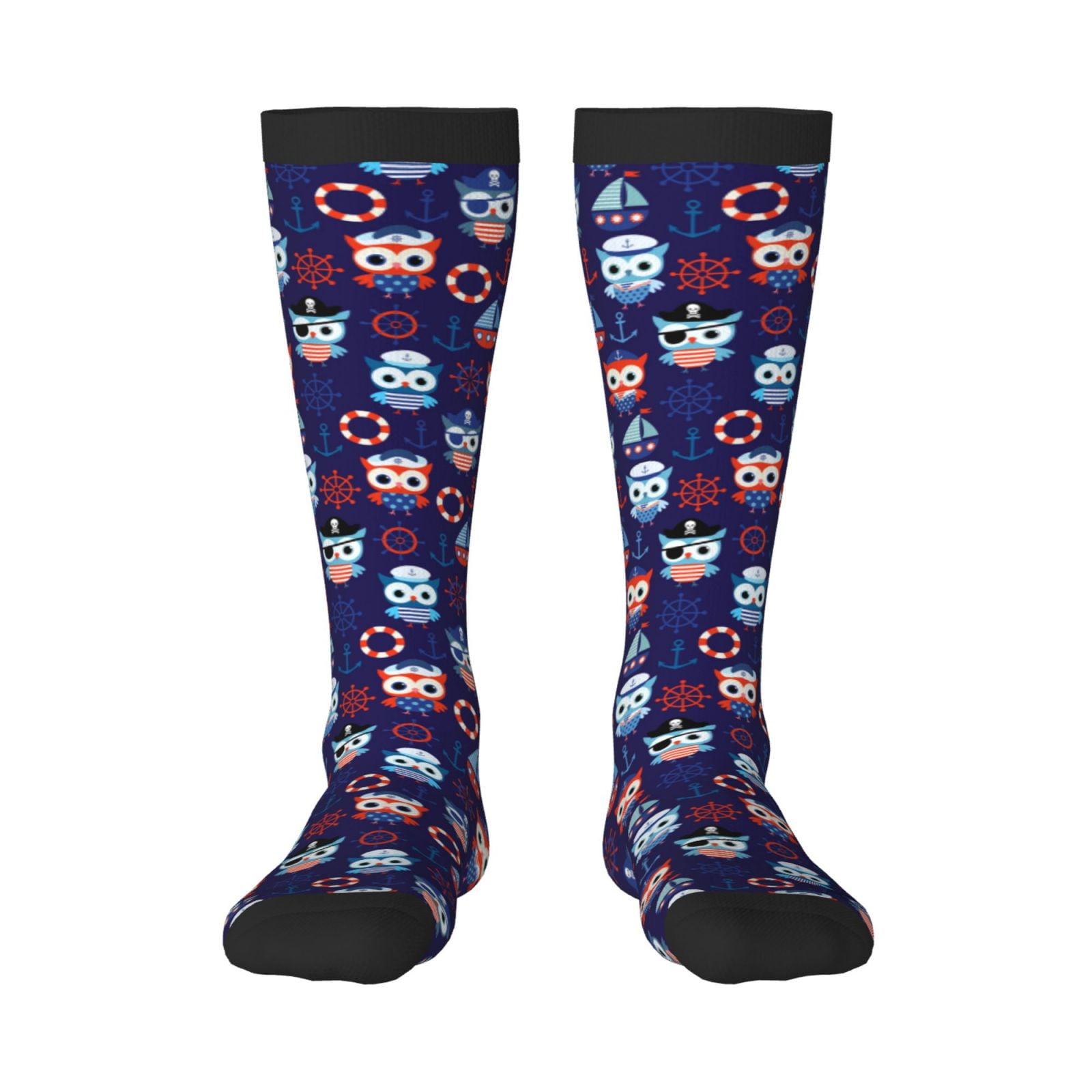 Xecao pirate owls and boats Print Compression Socks for Both Men And ...
