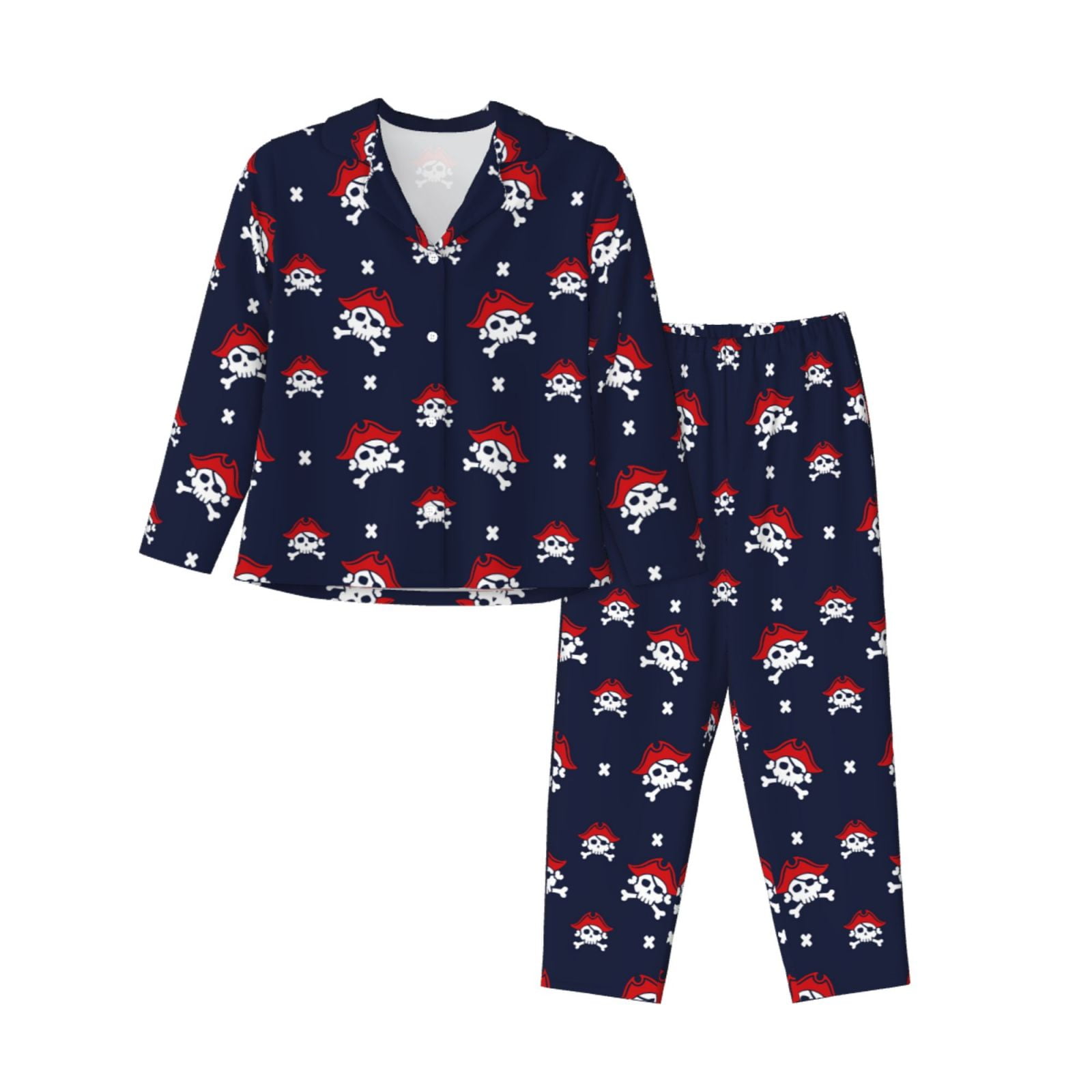 Xecao pirates skull Print Women Pajamas Set Soft Sleepwear Pjs long ...