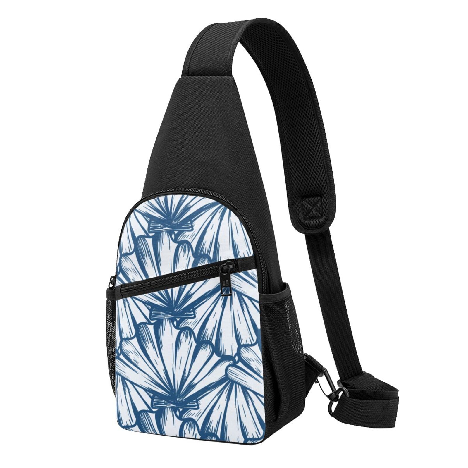 Xecao's Blue Shells Print Sling Bag: A Versatile Chest, Shoulder, and ...