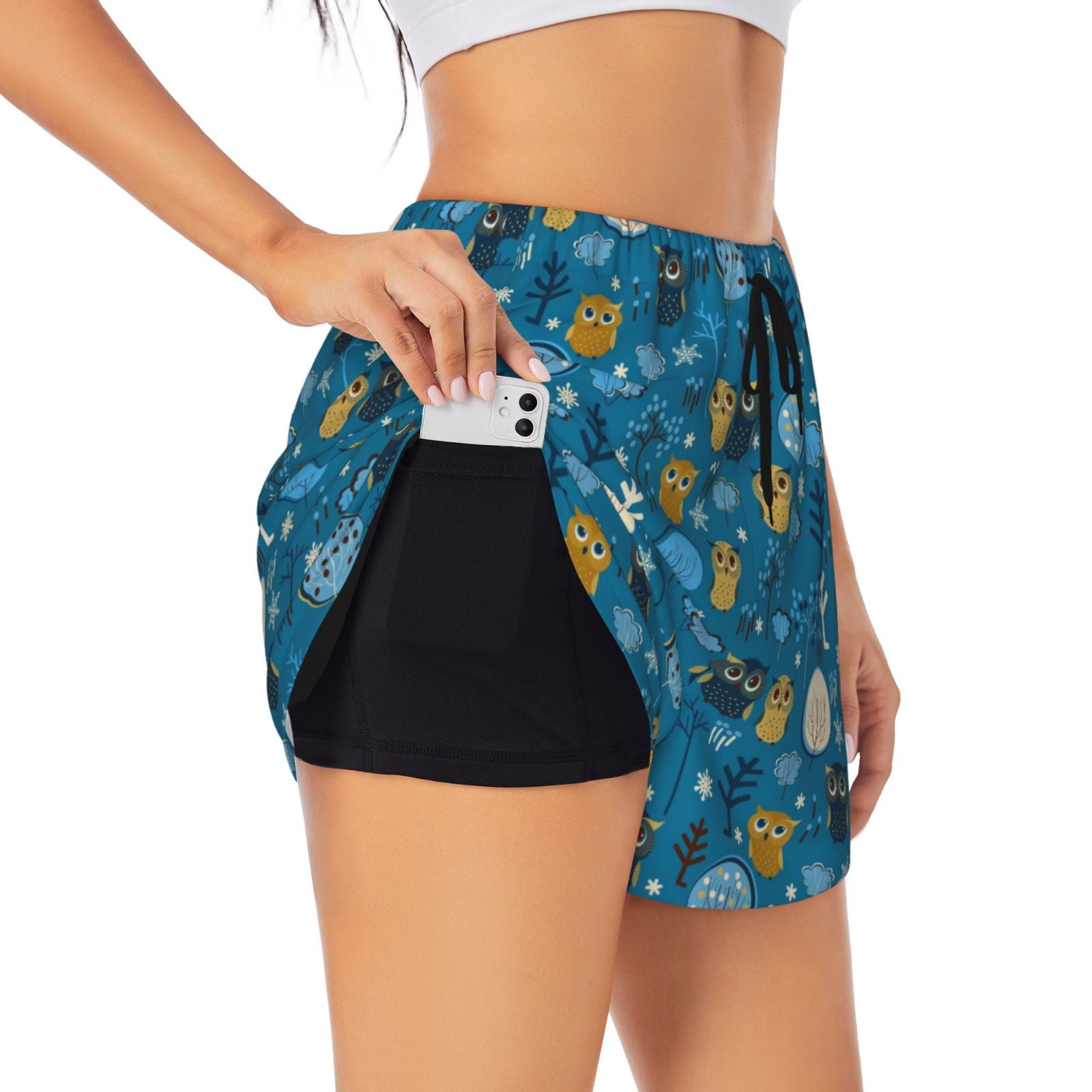 Xecao's Cute Colorful Owls And Trees for a double-layer running short ...