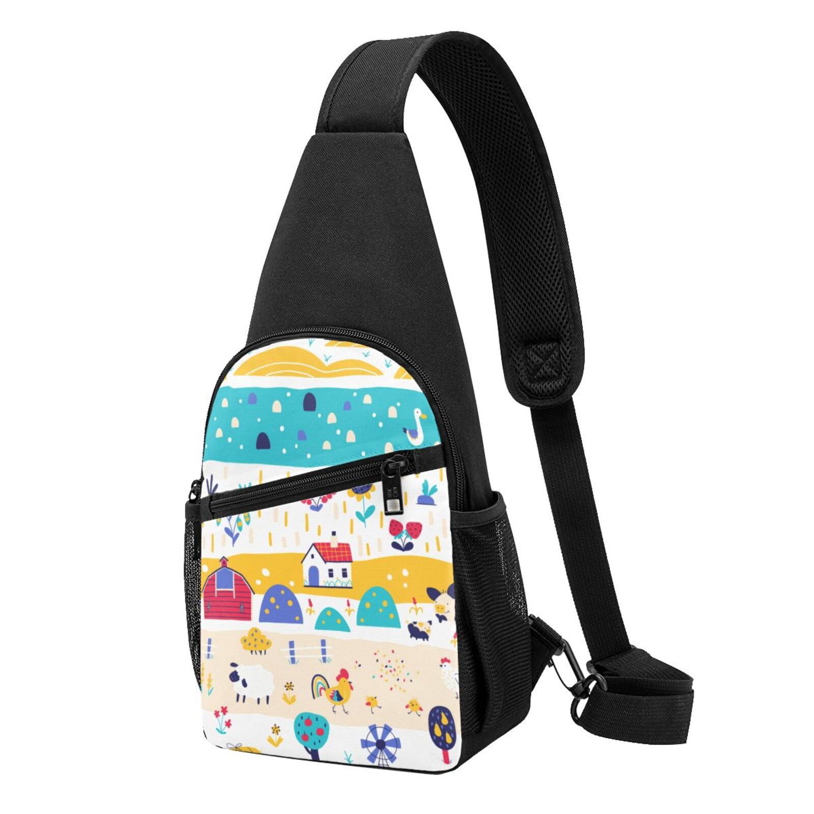Xecao's Funny Farm Print Sling Bag: A Versatile Chest, Shoulder, and ...
