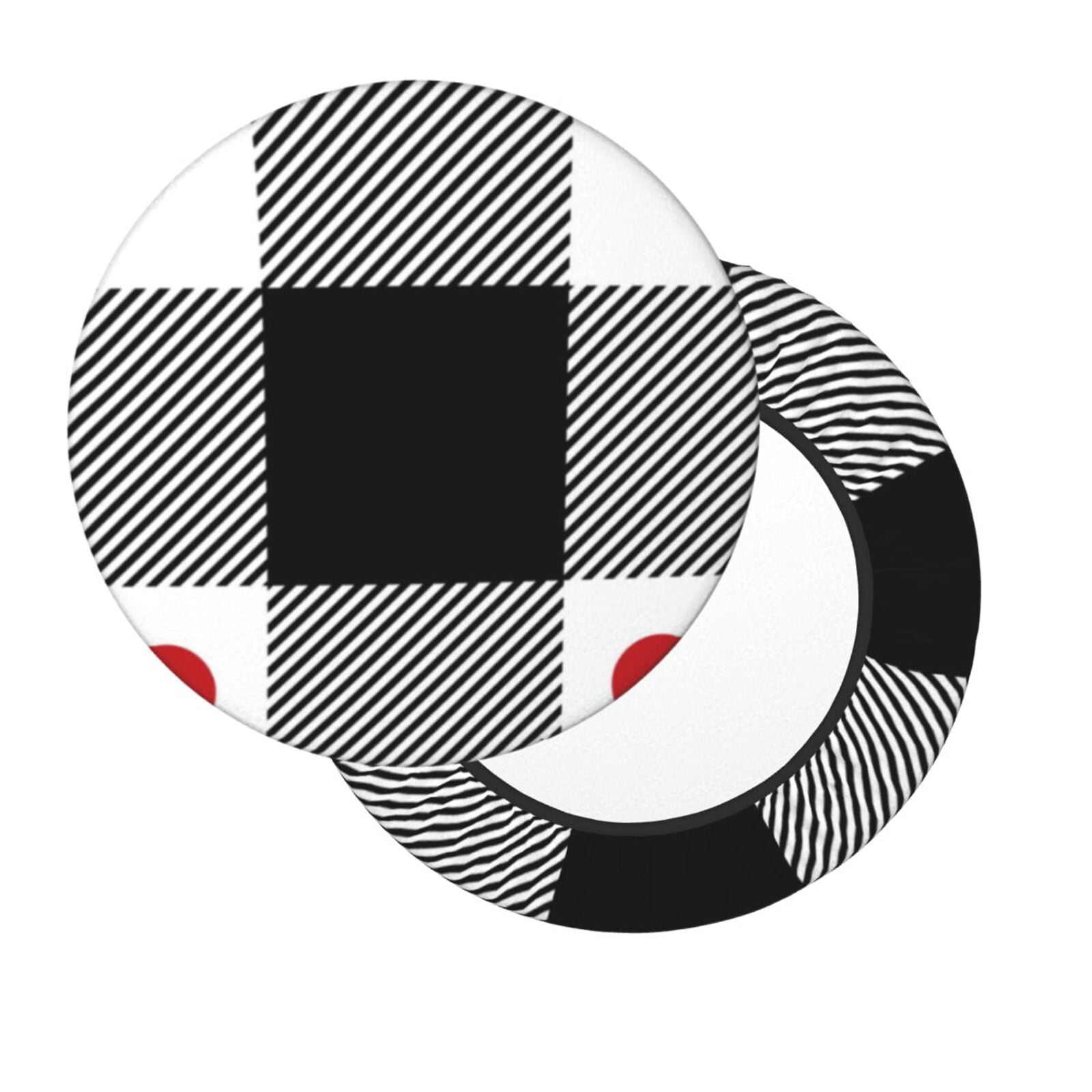 Xecao's Heart Black Buffalo Plaid Gingham Print Stool Covers offer ...