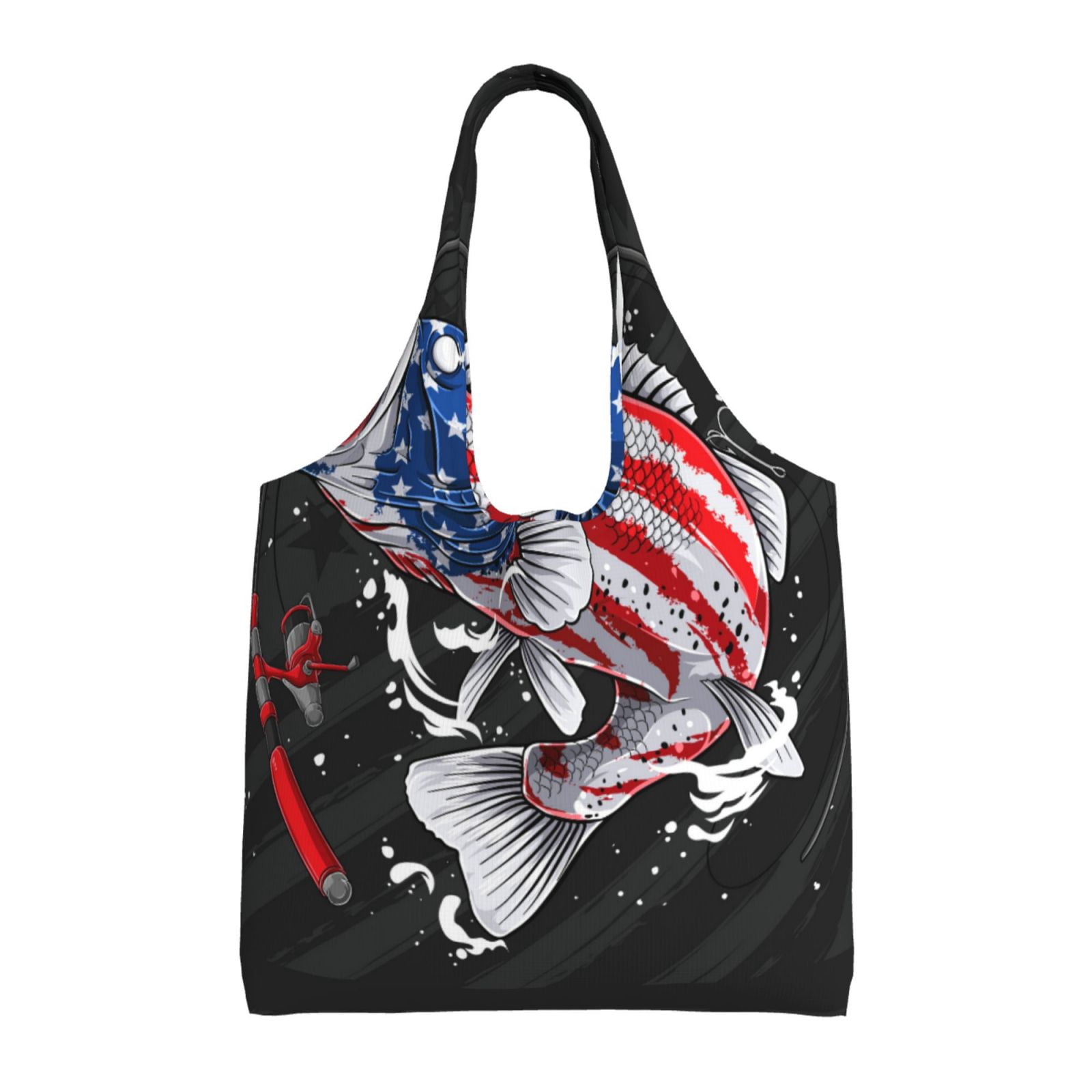 Xecao's Largemouth Bass Fish in USA Canvas Tote Bag is a versatile ...