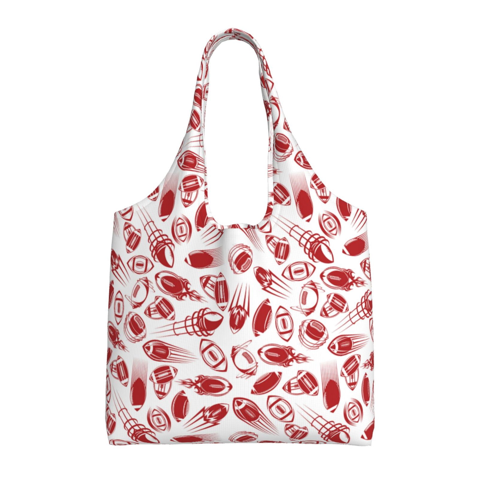 Xecao's Red Football Canvas Tote Bag is a versatile choice for women ...