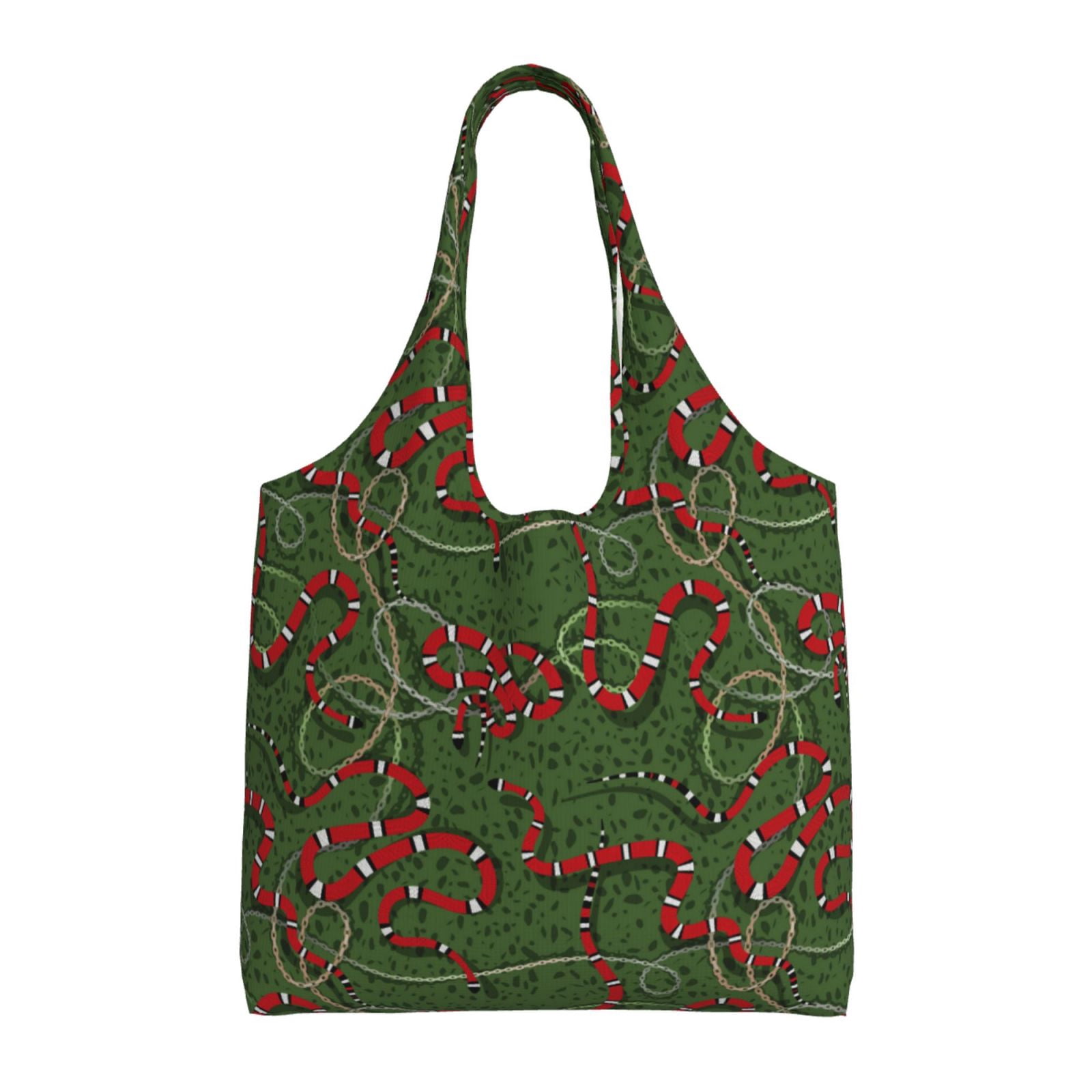 Xecao's Red Snake Canvas Tote Bag is a versatile choice for women ...