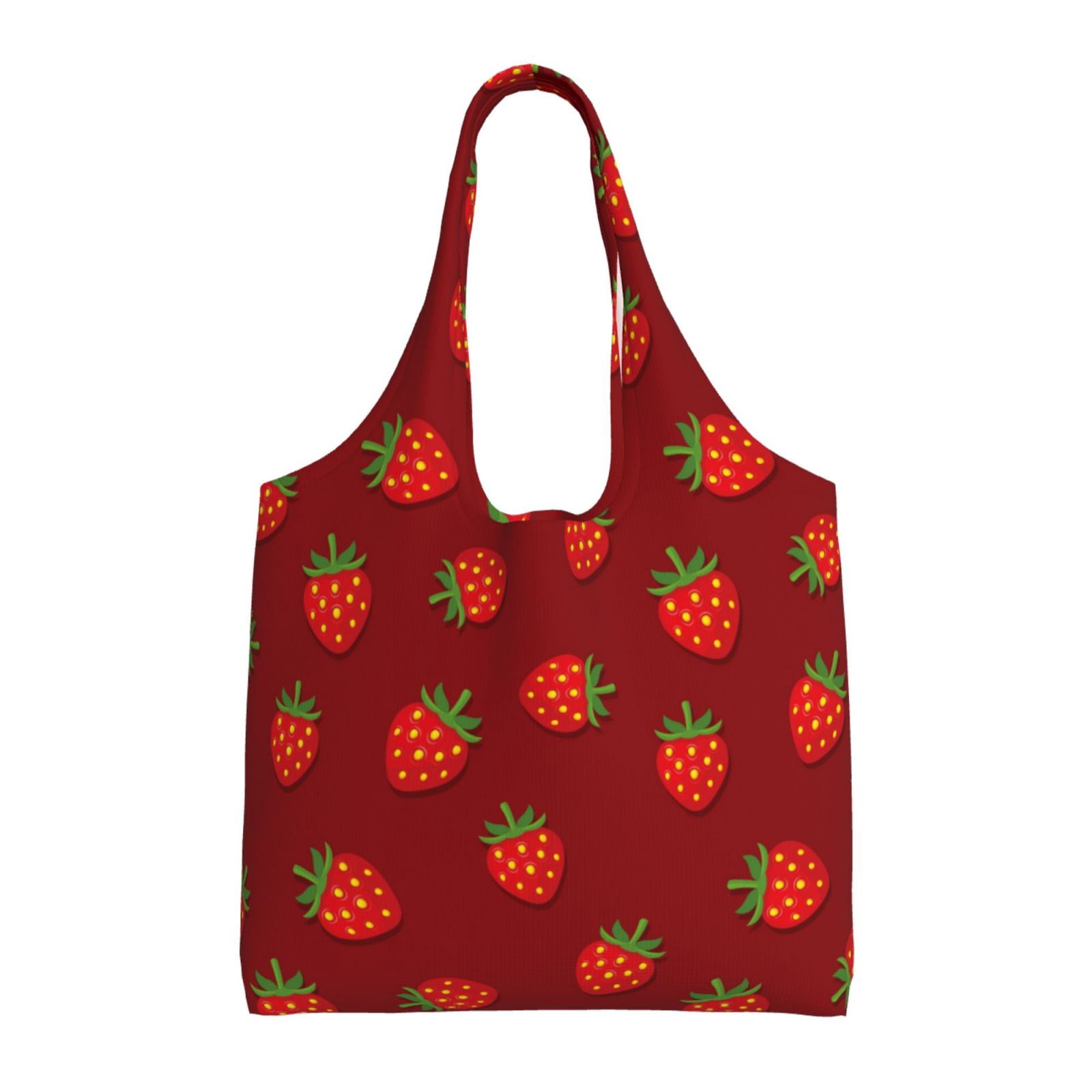 Xecao's Strawberry Canvas Tote Bag is a versatile choice for women ...