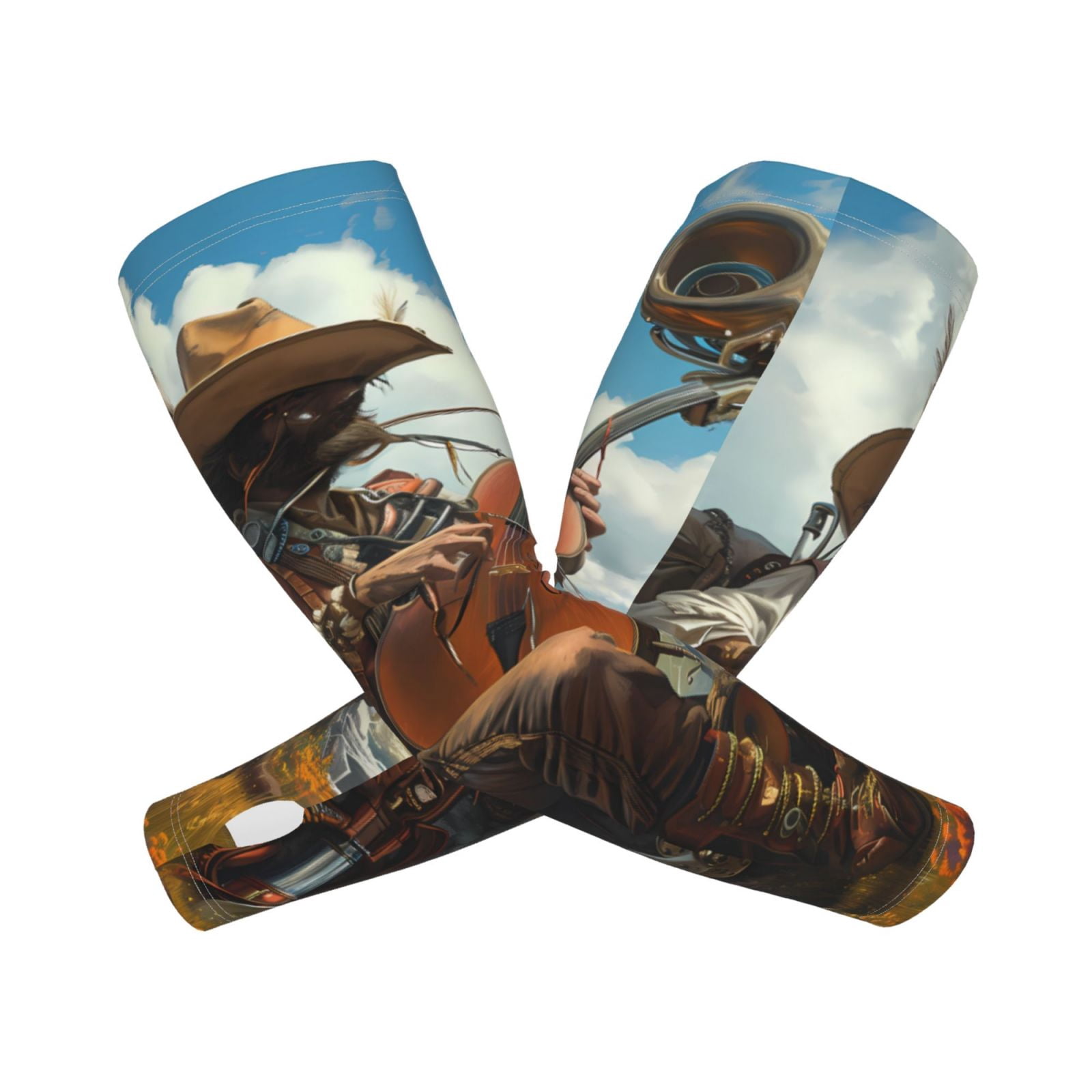 Xecao's Western Guitar Cowboy print Arm Sleeves offer cooling UV ...