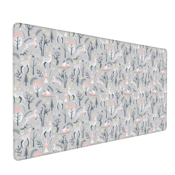 Xecao white Moose winter tree Print Large Mouse Pad, 16x35.5in Mousepad ...