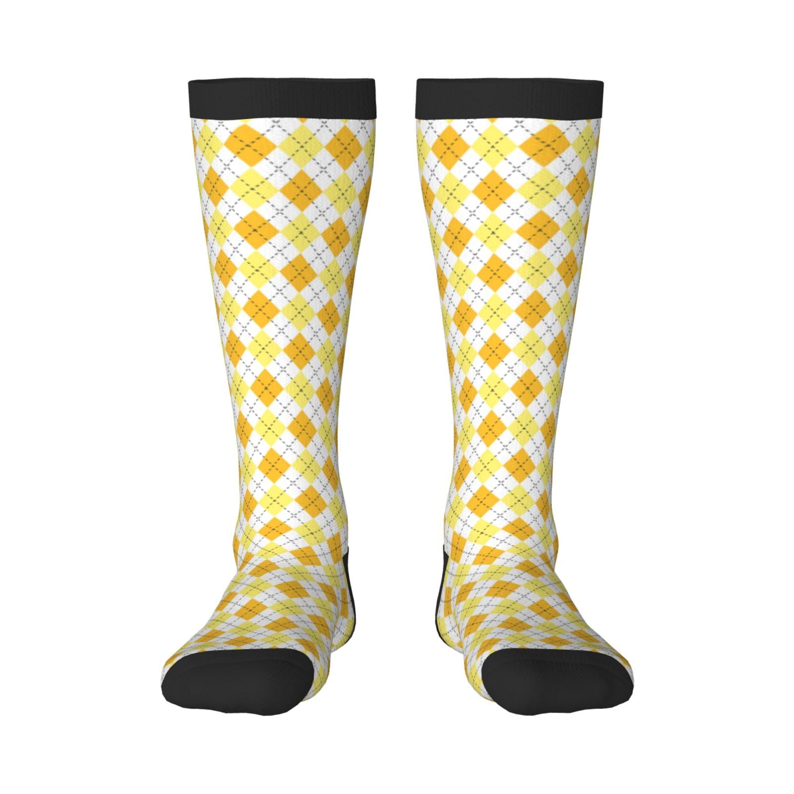Xecao yellow argyle Print Compression Socks for Both Men And Women for ...