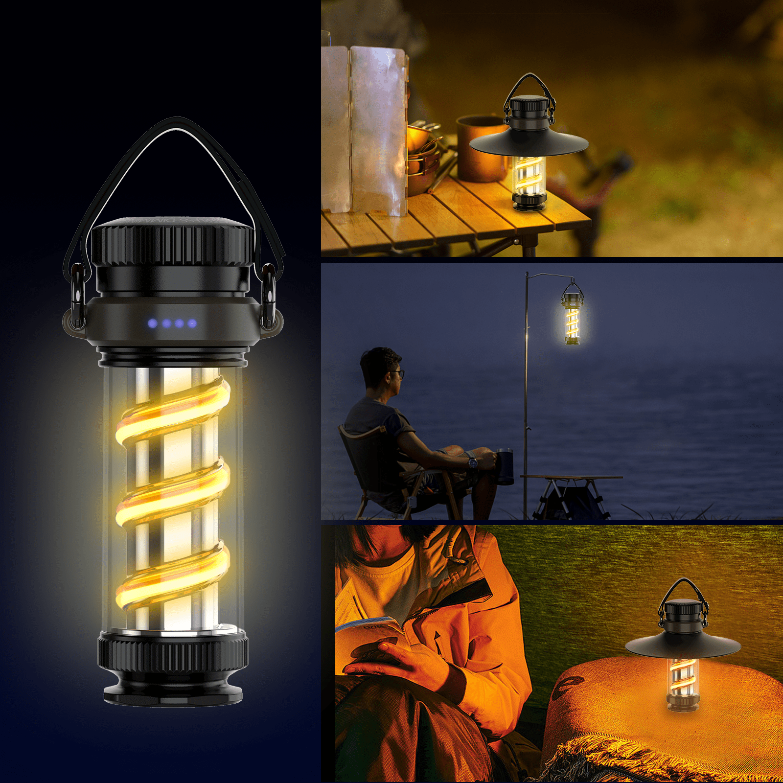 Xecessory 2Pack LED Camping Lantern Rechargeable, Portable Camping ...