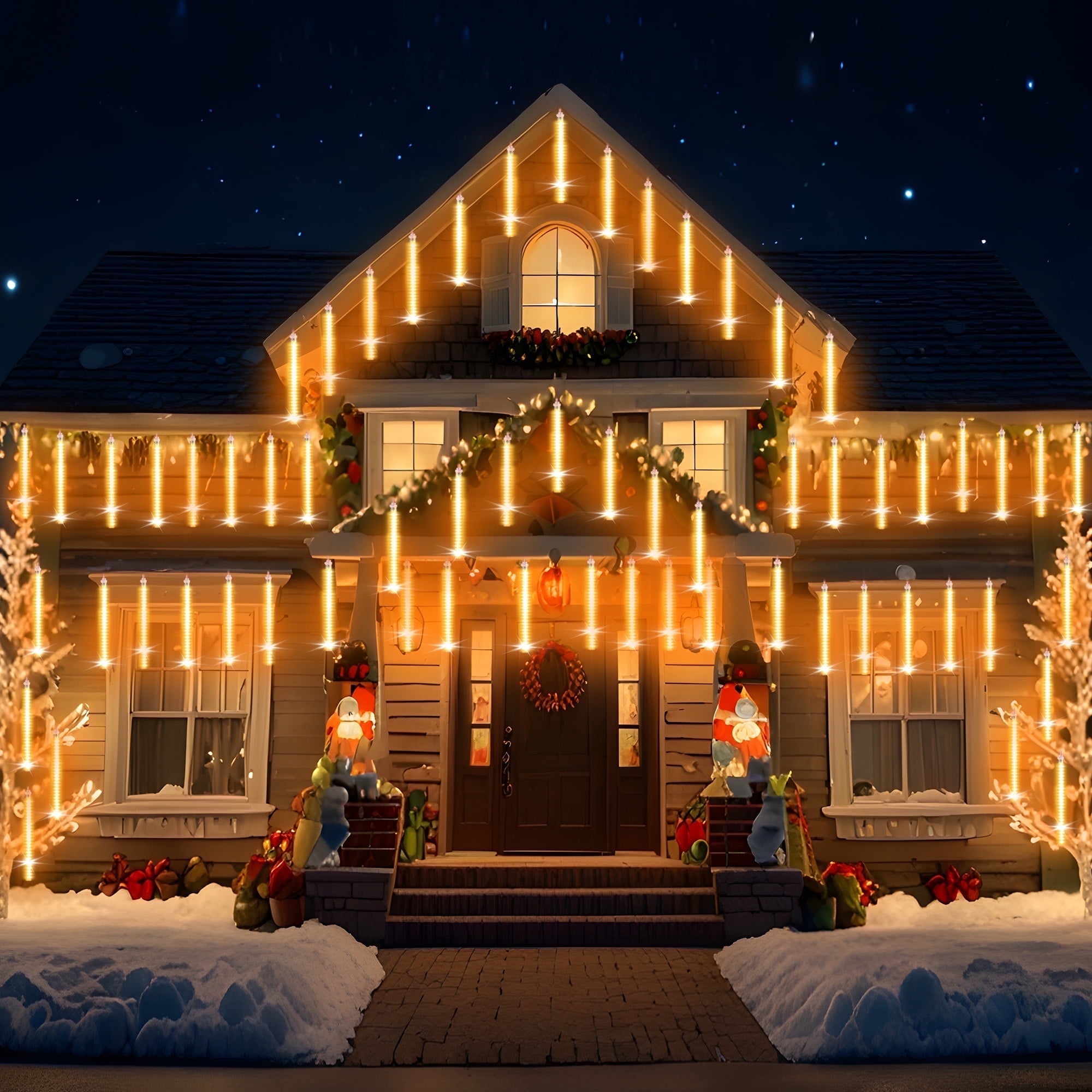 Xecessory Christmas Lights Outdoor, Meteor Shower Lights, 19.6inch 8 ...