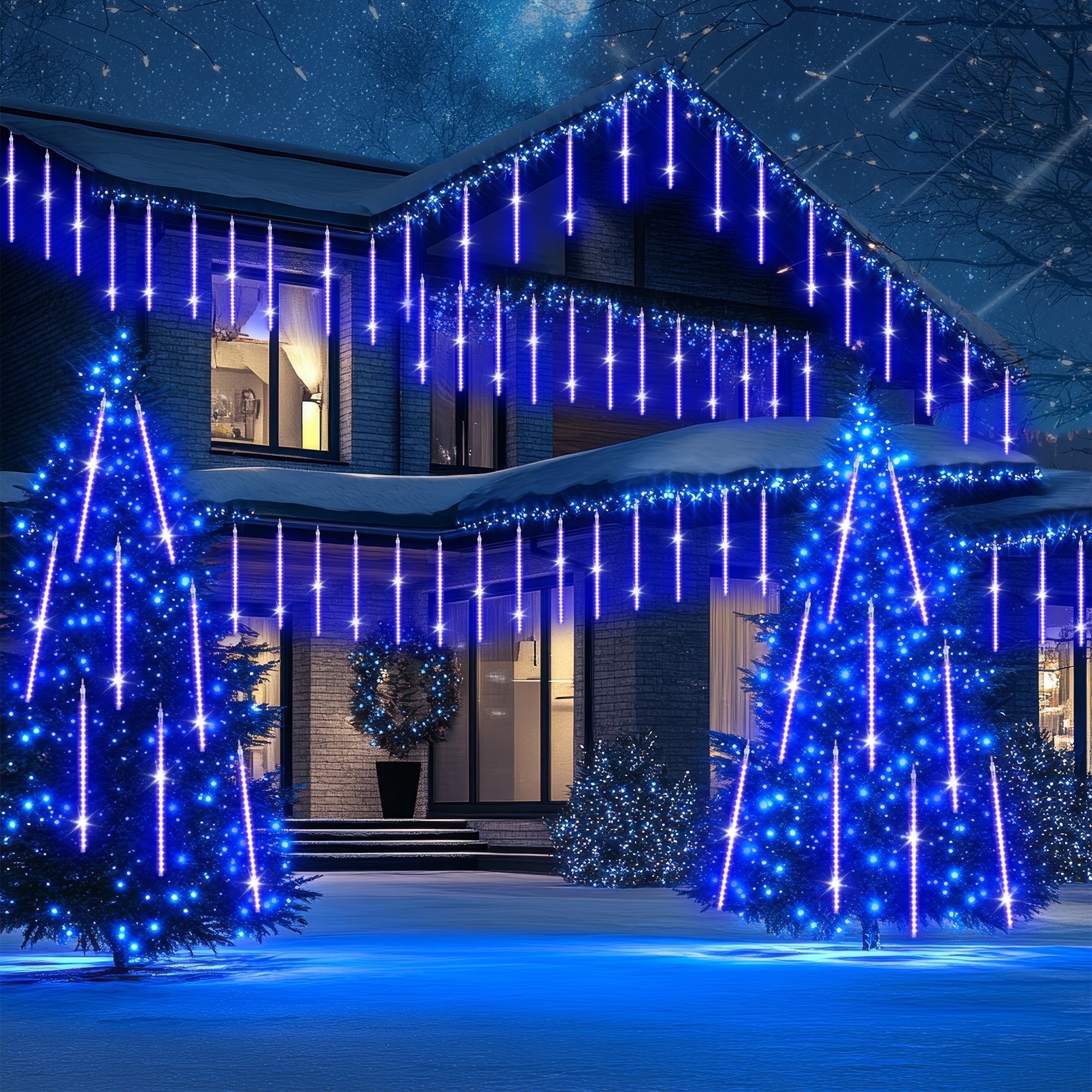 Xecessory Christmas Lights, 50cm 8 Tubes 348LED Waterproof Meteor ...