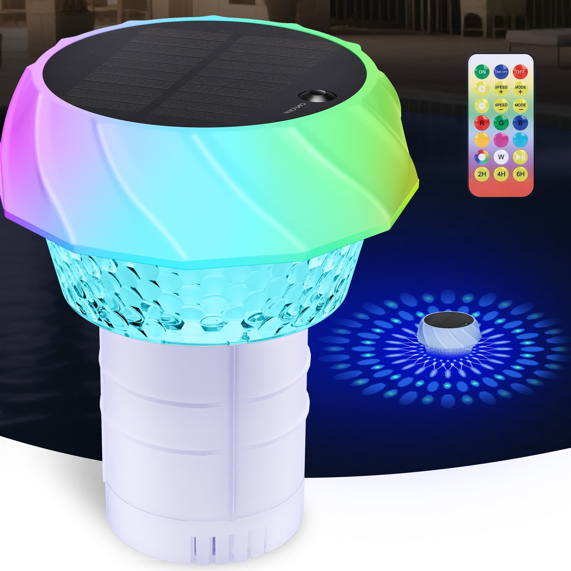 Xecessory Large Capacity Pool Chlorine Floater with Solar Light ...