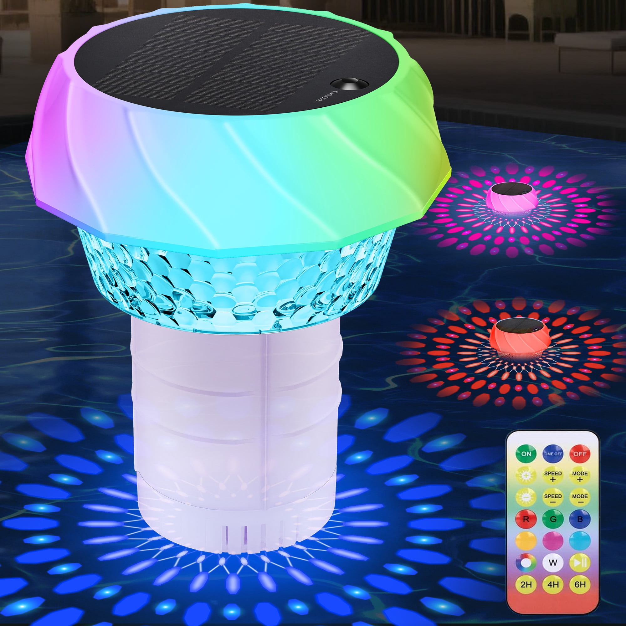 "XECESSORY Solar Pool Chlorine Dispenser, RGB Light, Remote Control ...