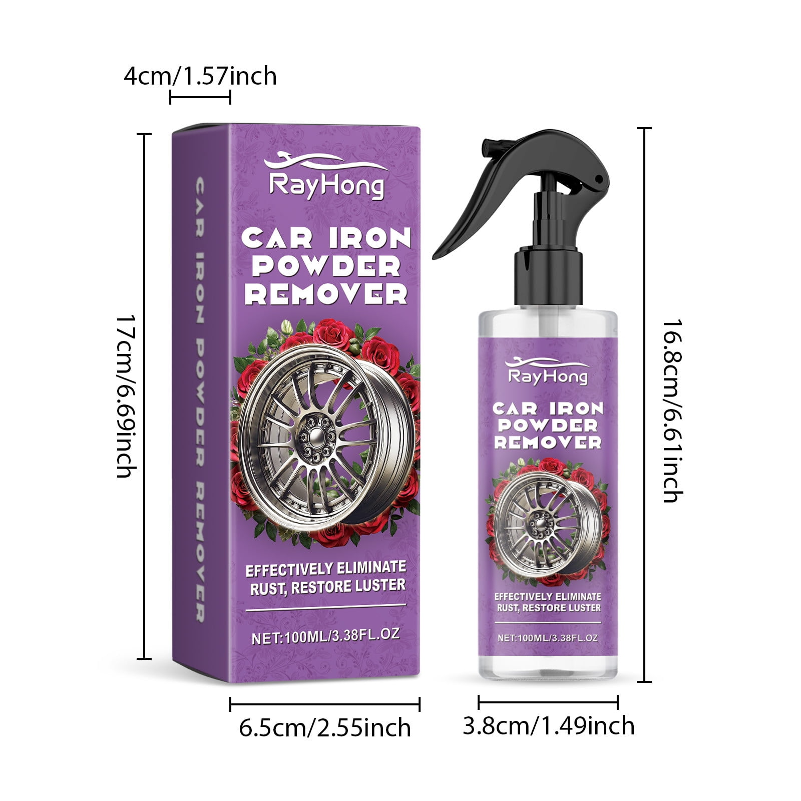Xecvkr 100ml Multi-Purpose Safe and Effective Wheel Rust Remover Spray ...