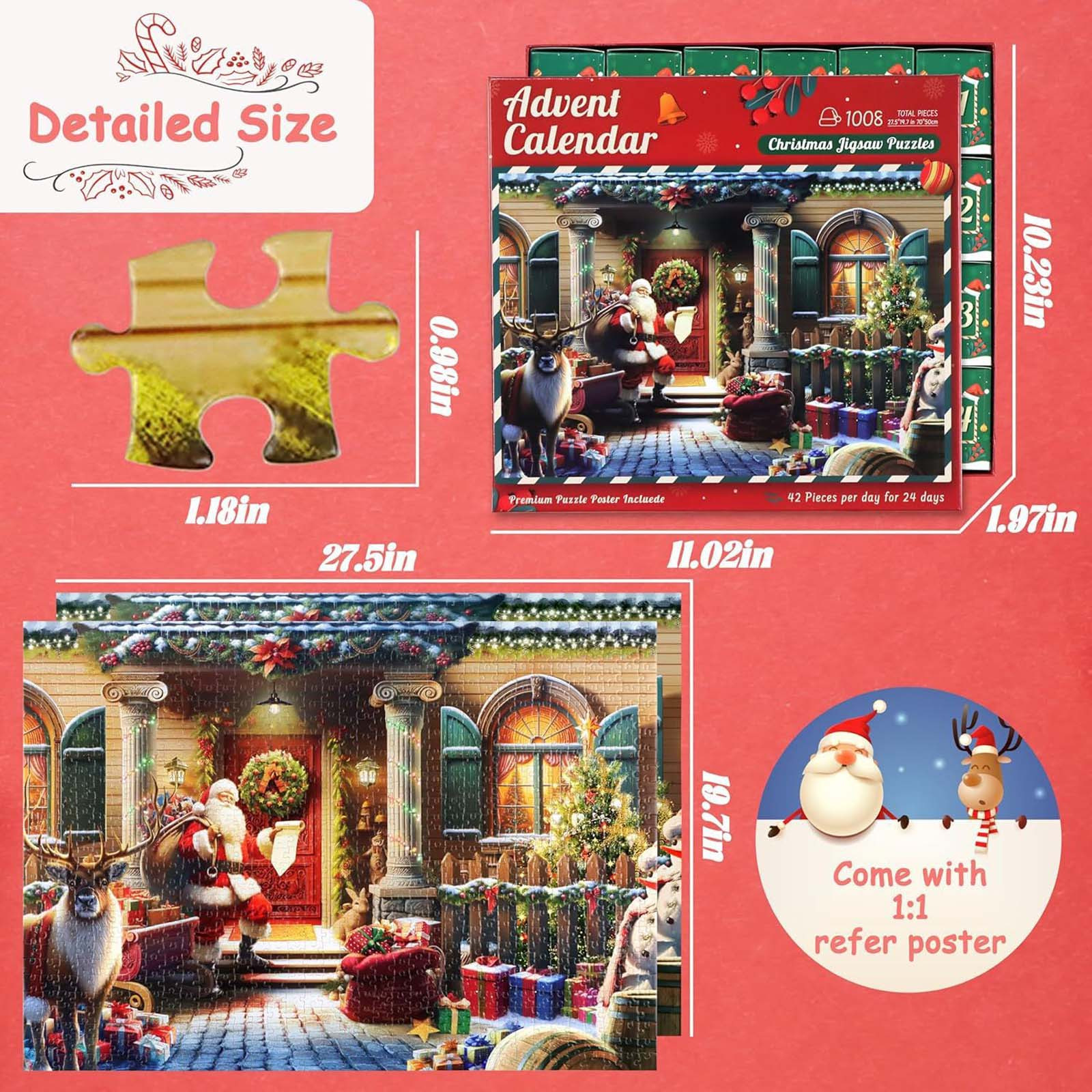 Xecvkr 2024 Interactive 1008-Piece Advent Calendar Puzzle Featuring ...