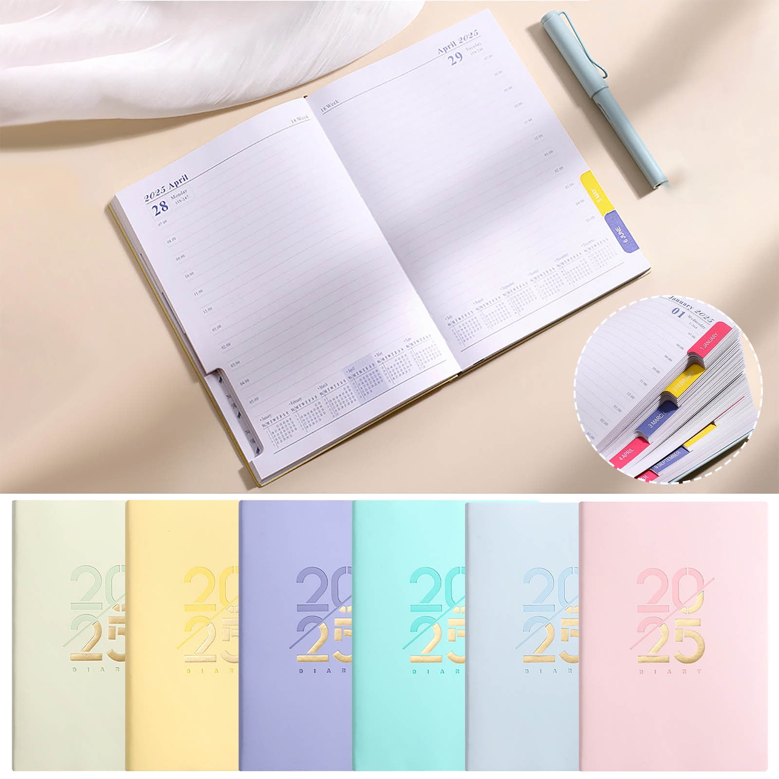 Christmas Clearance Xecvkr 2025 English A5 Soft Leather Daily Plan ...