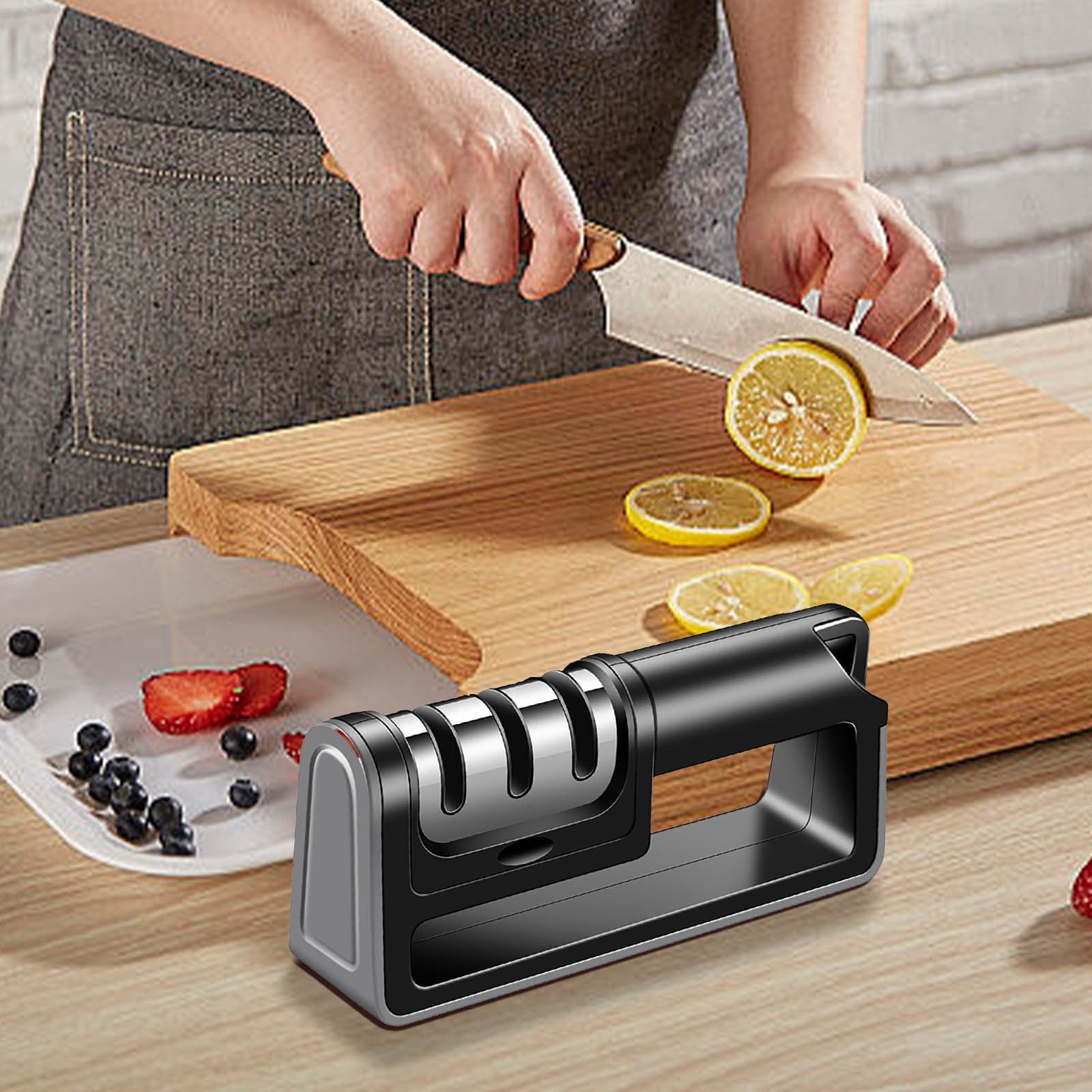 Xecvkr 3 in 1 Knife Sharpener with Jewel Steel and Ceramic Wheels Multi ...