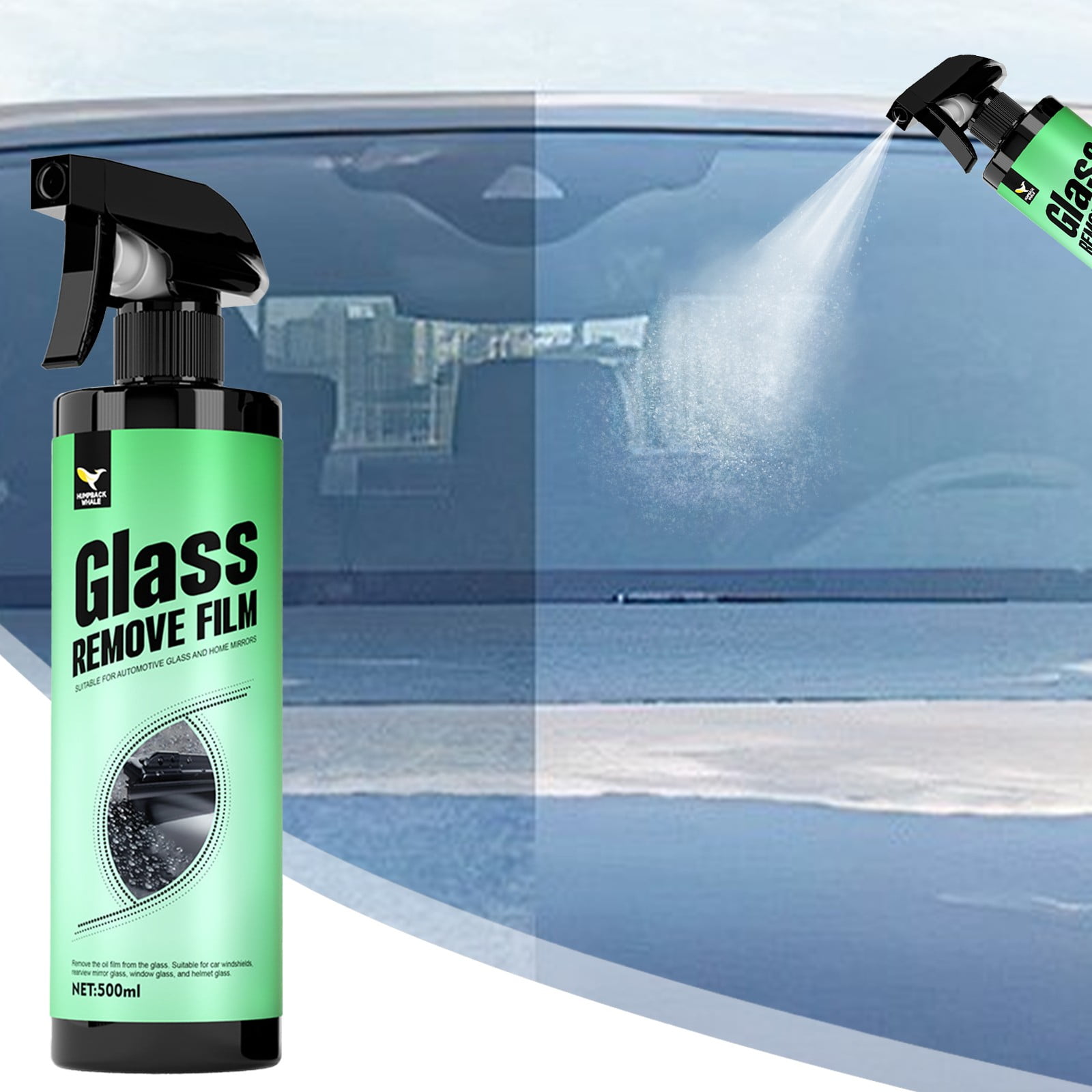 Xecvkr 500ml Green Glass Oil Film Cleaning Milk Quickly and Effectively ...