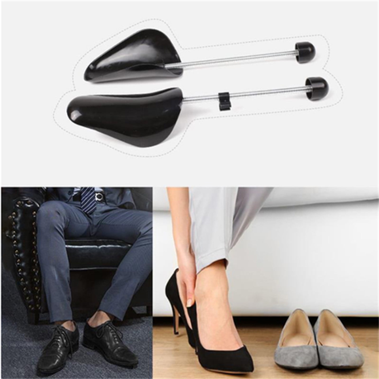 Xecvkr Adjustable and Compact Plastic Spring Shoe Supports for Keeping ...