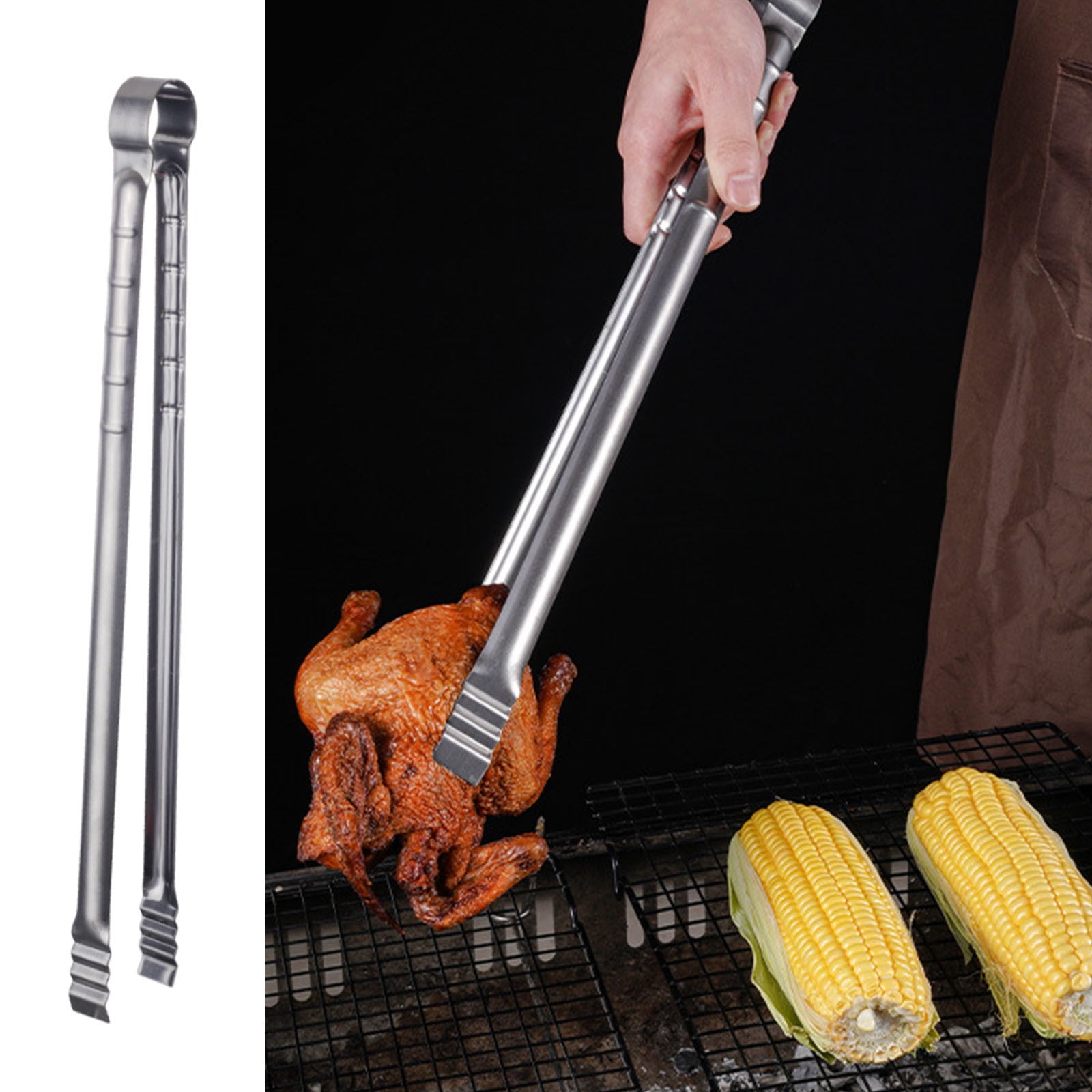 Xecvkr Barbecue Clip Extended 45CM Stainless Steel Heavy Duty Meat Food ...