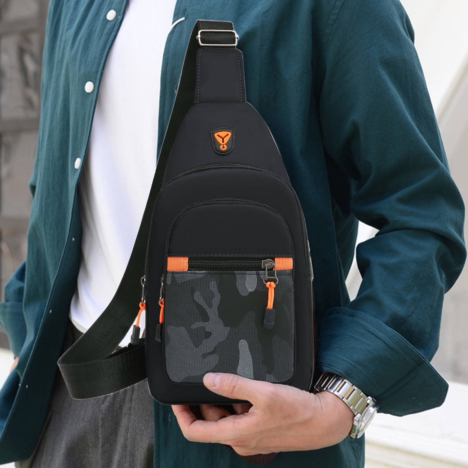 Xecvkr Chest Bag Men Trendy Sports Slant Backpack Cloth Casual Luminous ...