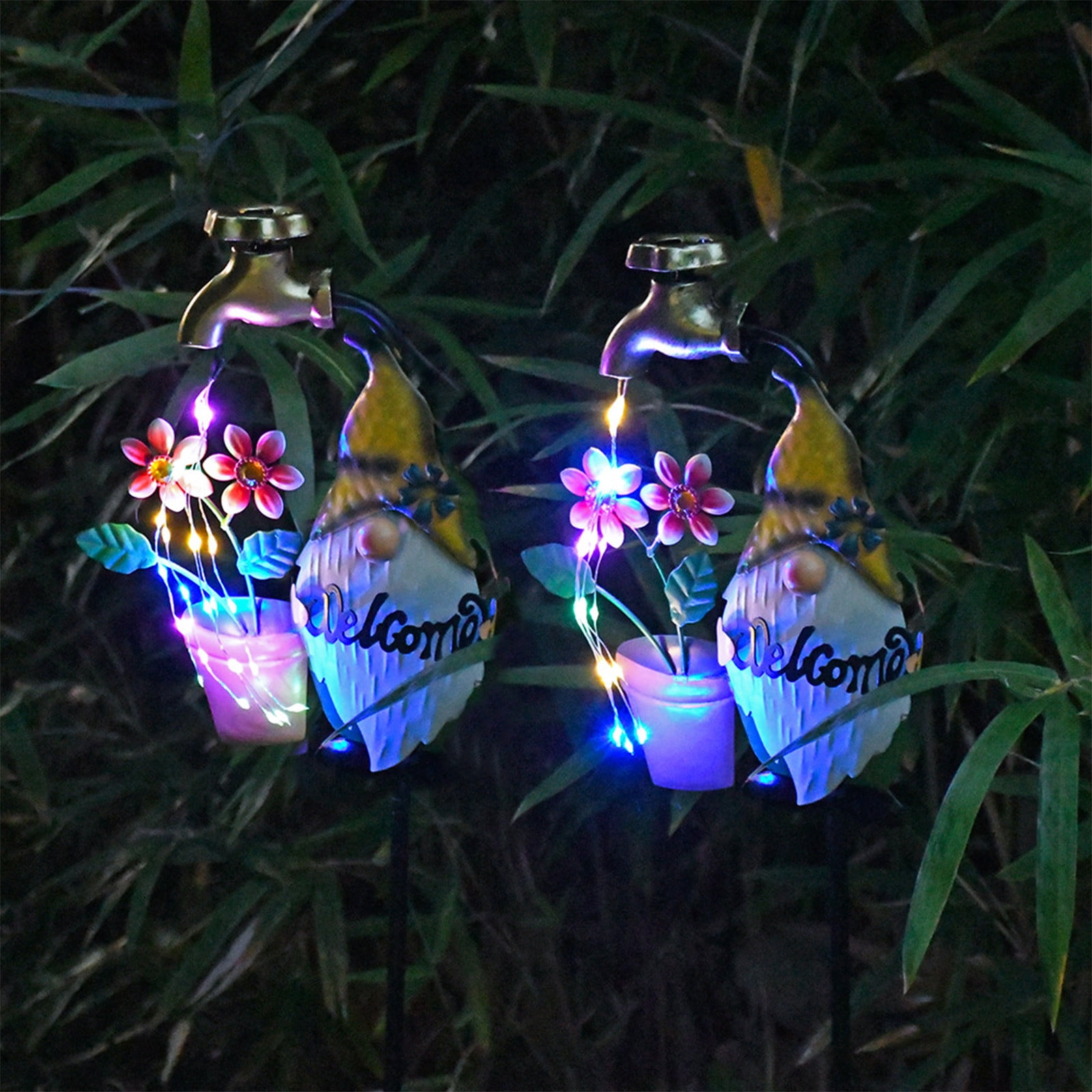 Xecvkr Christmas Outdoor Solar Garden Light Resin Snowman LED Courtyard ...