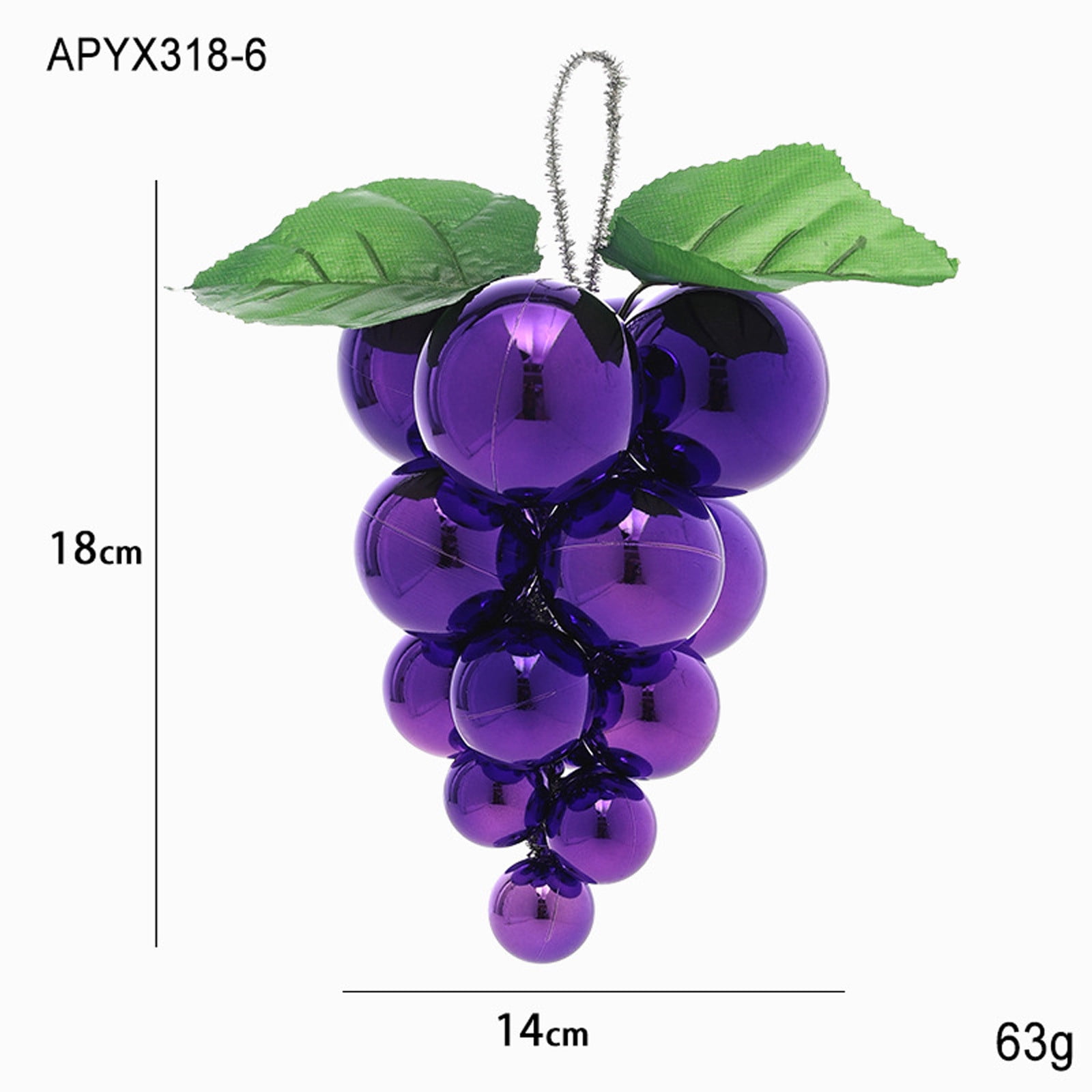 Xecvkr Commemorative Grape String Christmas Tree Ball Pendant Elegant Ribbon Decoration for ...