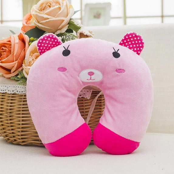 Xecvkr Cute U-Shaped Travel Neck Pillow Soft Plush Ergonomic Support ...
