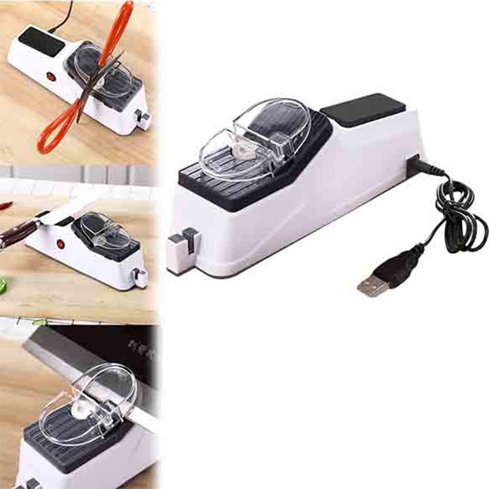 Xecvkr Electric Knife Sharpener USB Quick Sharpening 5 Second Safe ...